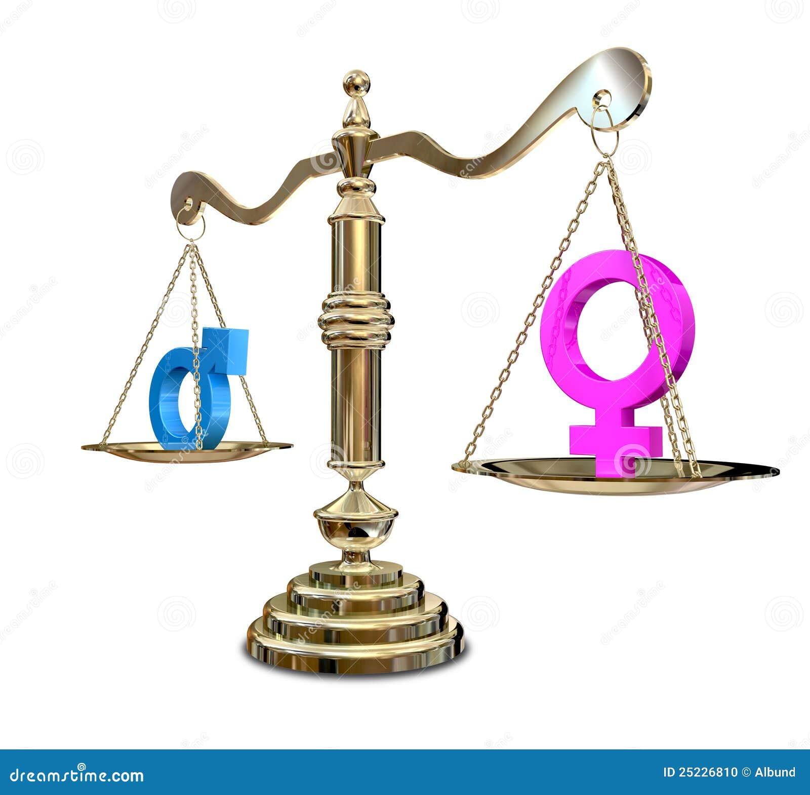 Gender Inequality Balancing Scale Stock Illustration - Illustration of ...