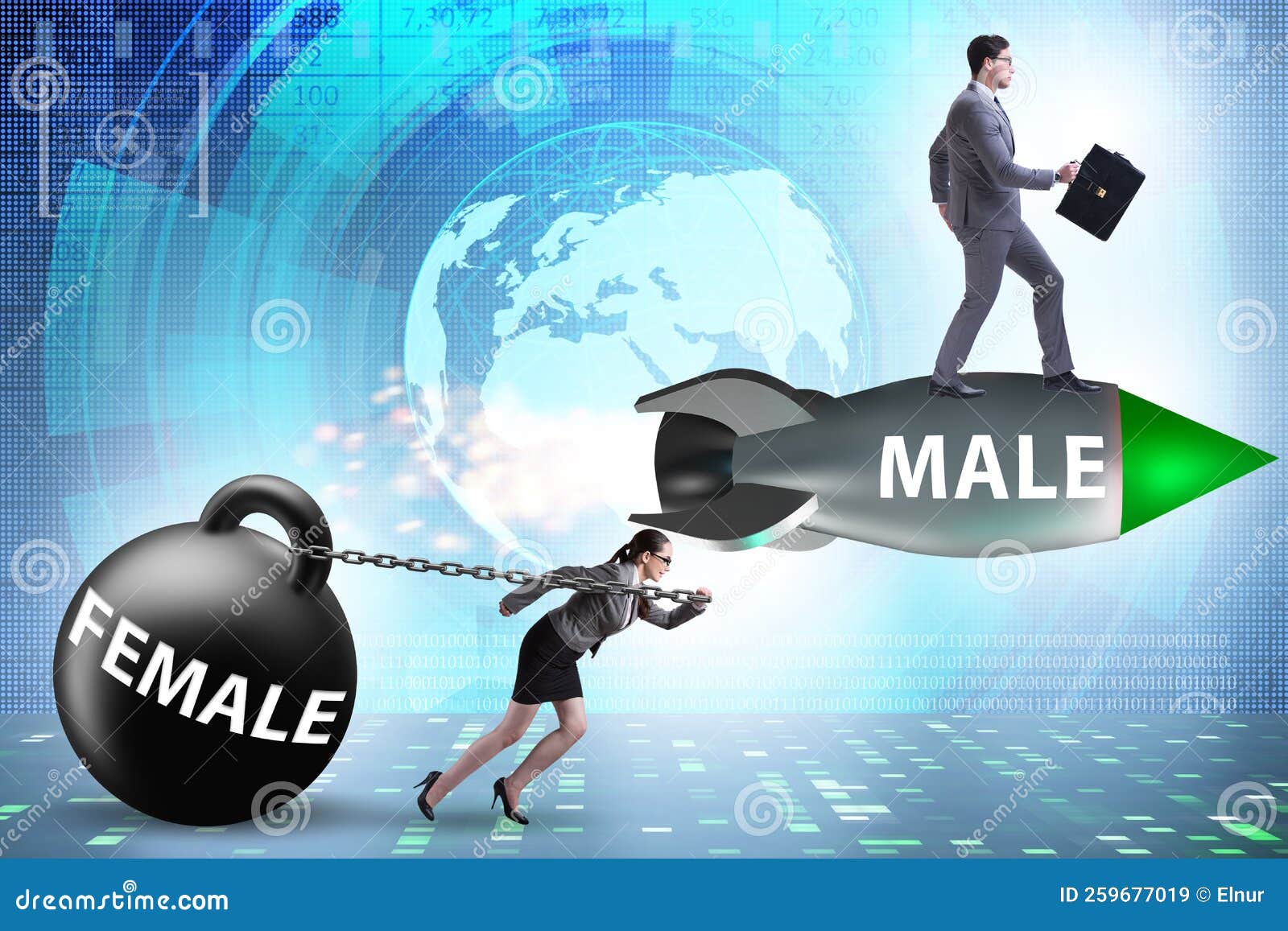 Gender Inequality Concept in Career Stock Image - Image of progression ...