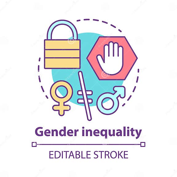 Gender Inequality Concept Icon Sex Discrimination Idea Thin Line