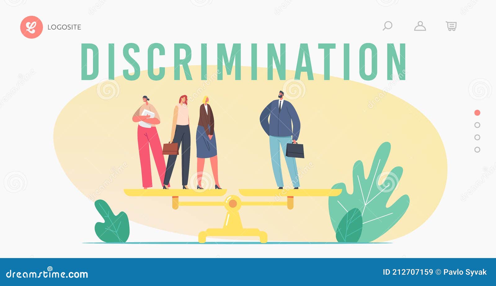 Gender Inequality Sex Discrimination Fairness Landing Page Template