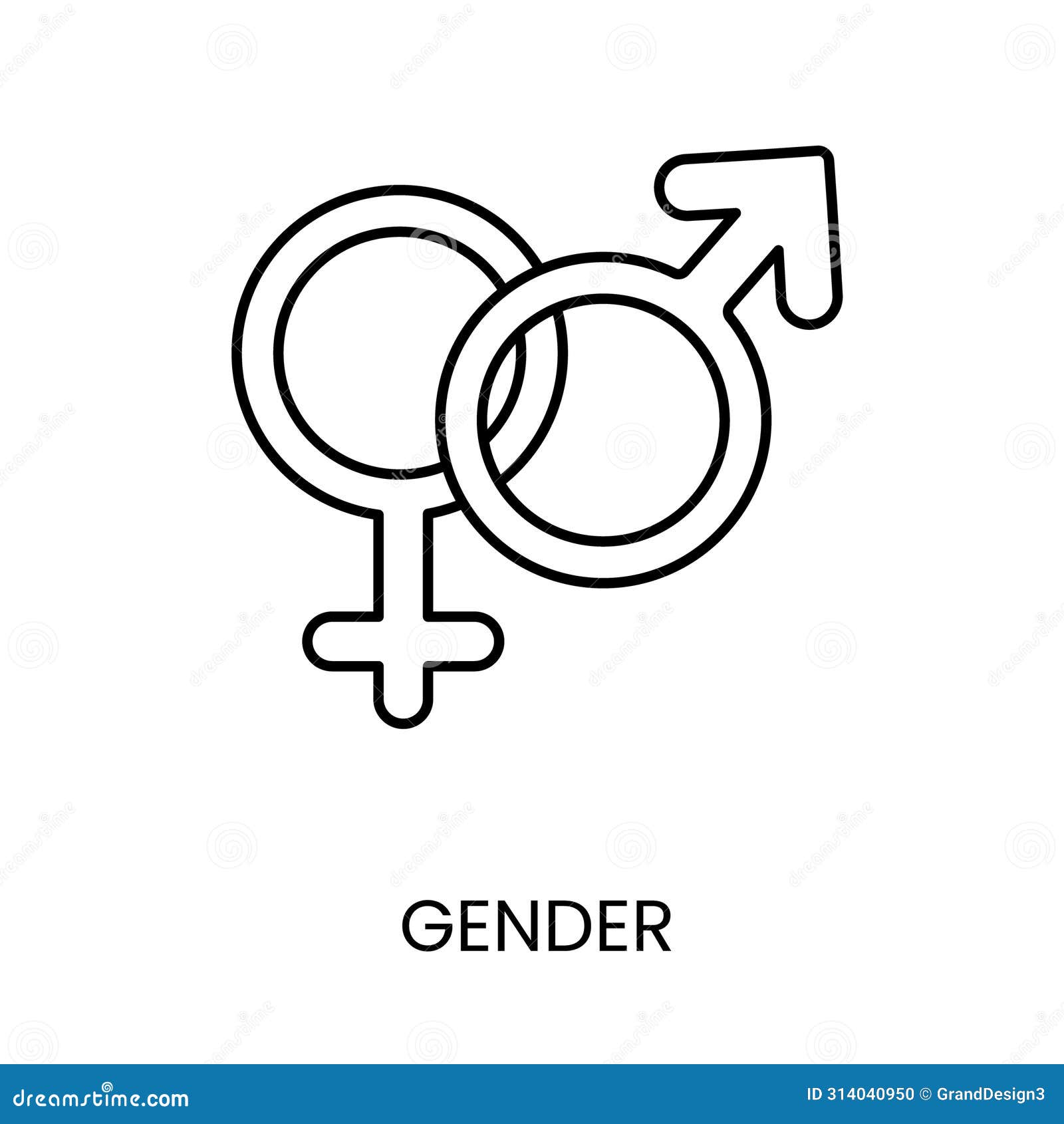 Gender Male and Female Line Icon in Vector with Editable Stroke Stock ...