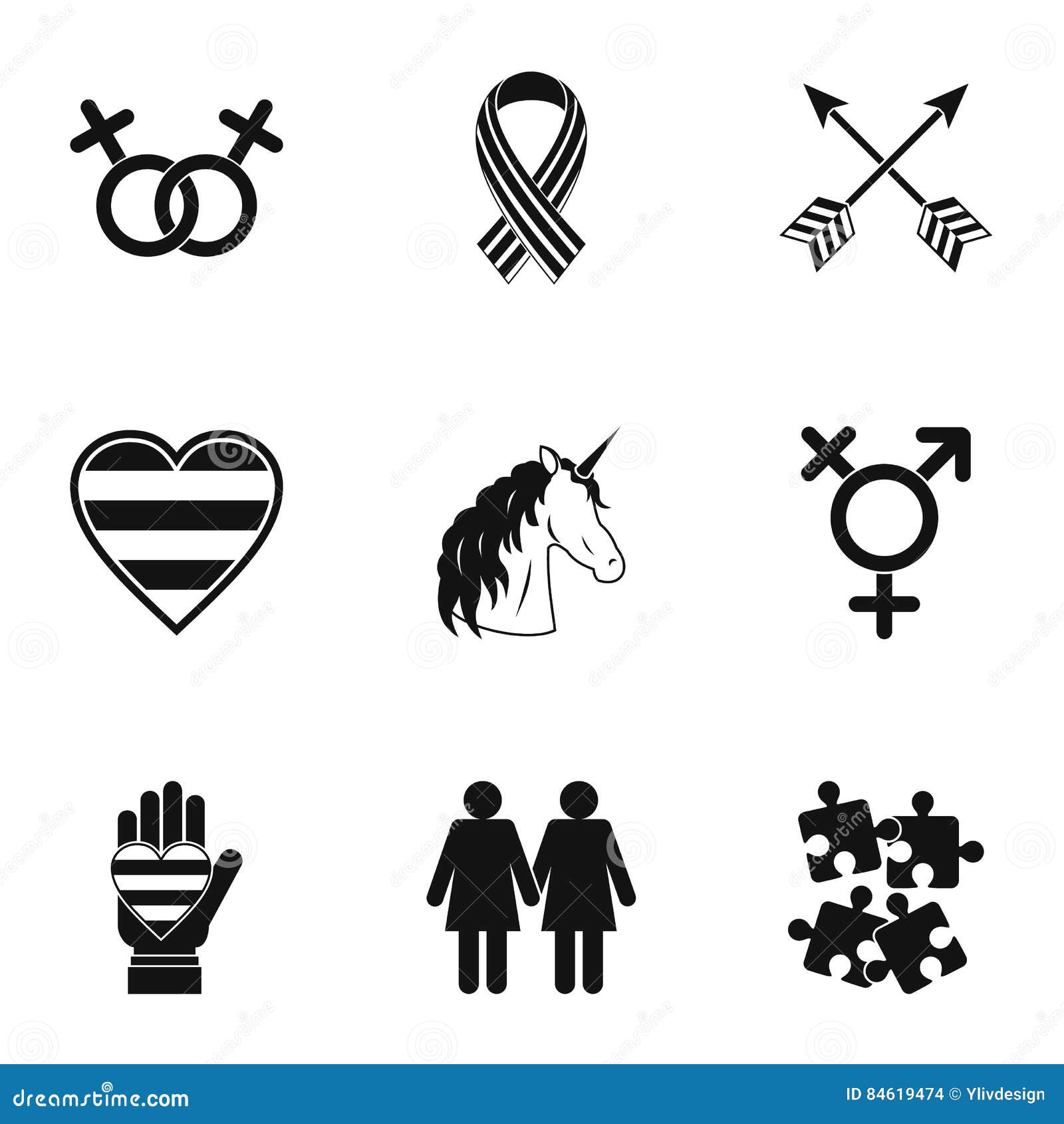 Gender Minorities Icons Set, Simple Style Stock Vector - Illustration ...