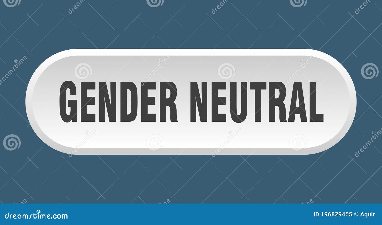 Gender Neutral Button. Rounded Sign on White Background Stock Vector ...