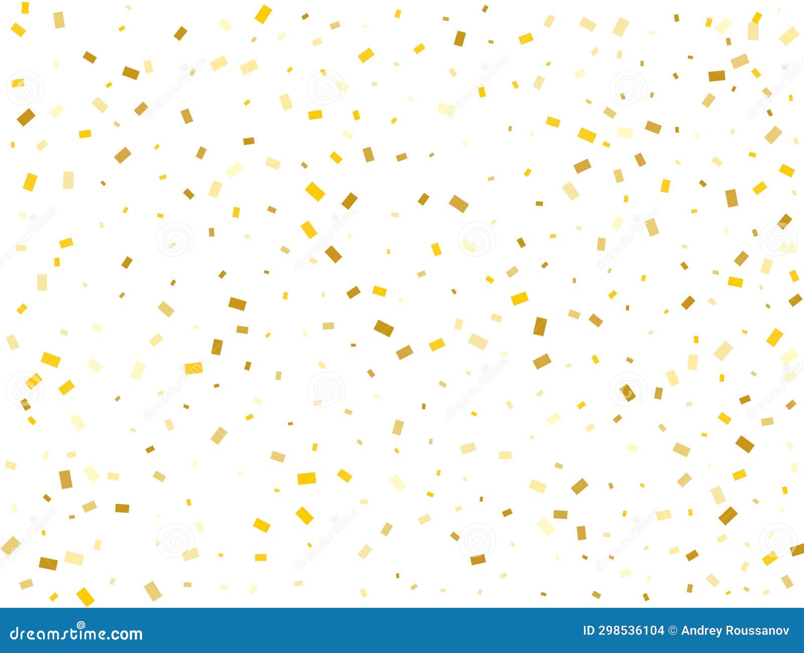 Gender Neutral Golden Rectangles Confetti Background. Vector ...