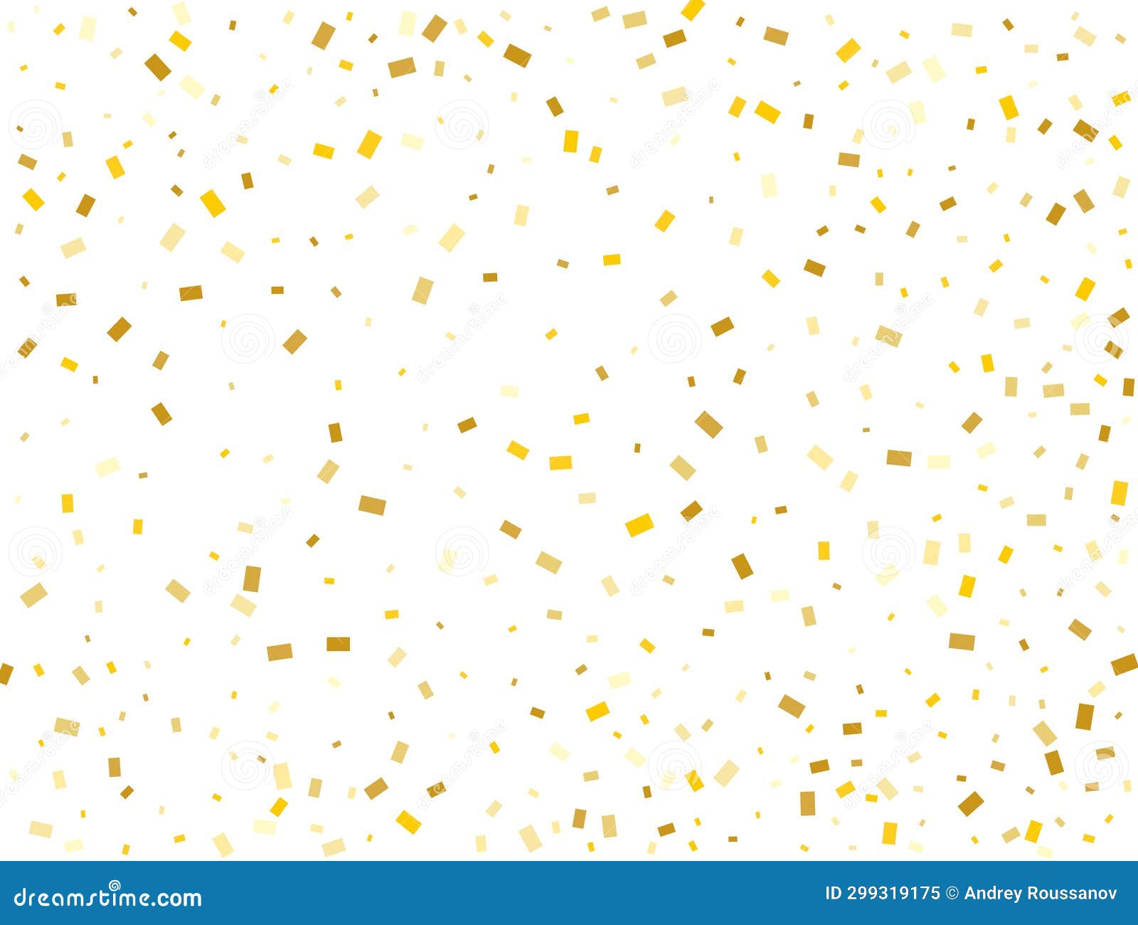 Gender Neutral Golden Rectangles Confetti Background. Vector ...