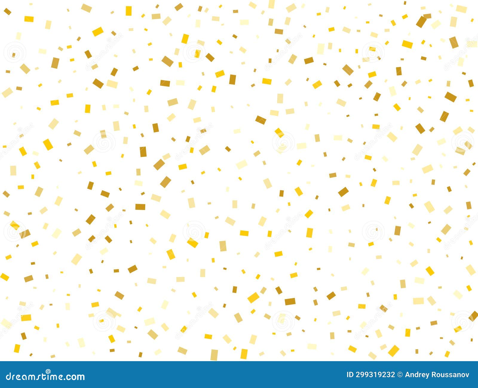 Gender Neutral Golden Rectangles Confetti Background. Vector ...