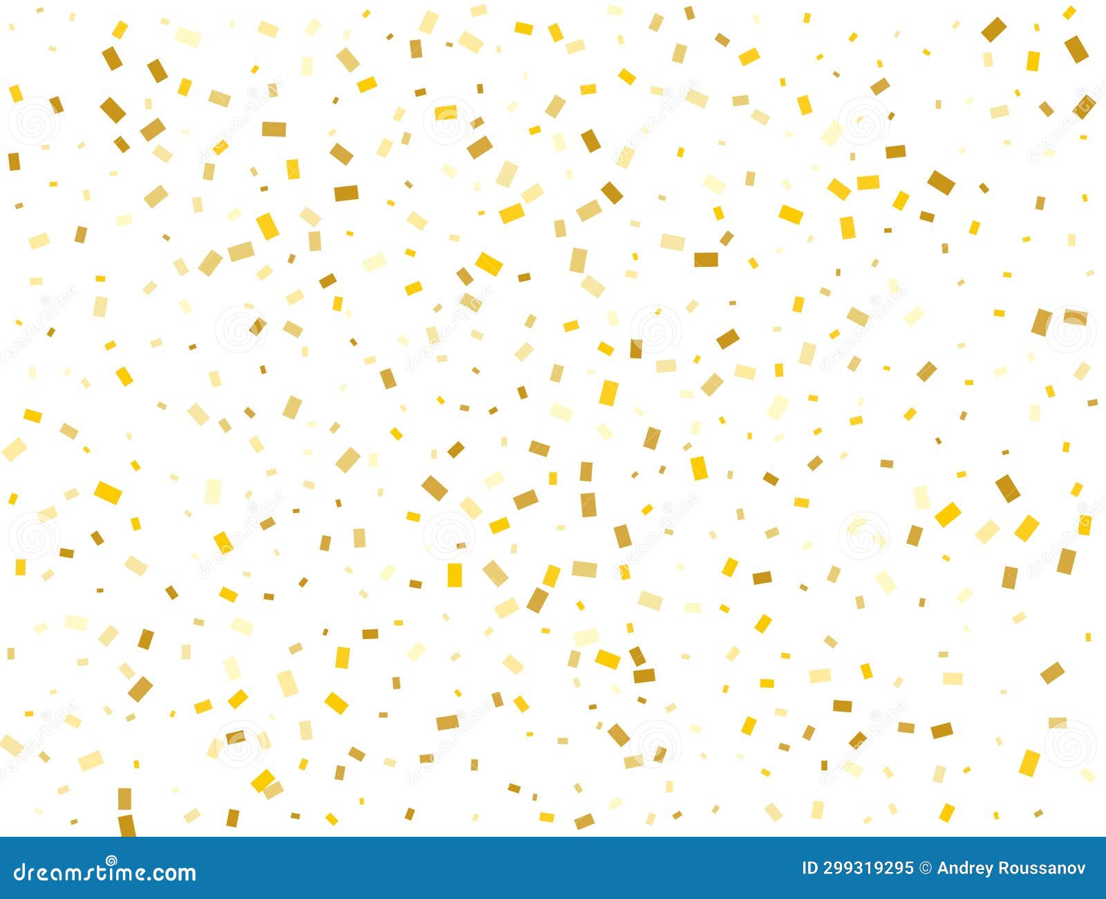 Gender Neutral Golden Rectangles Confetti Background. Vector ...
