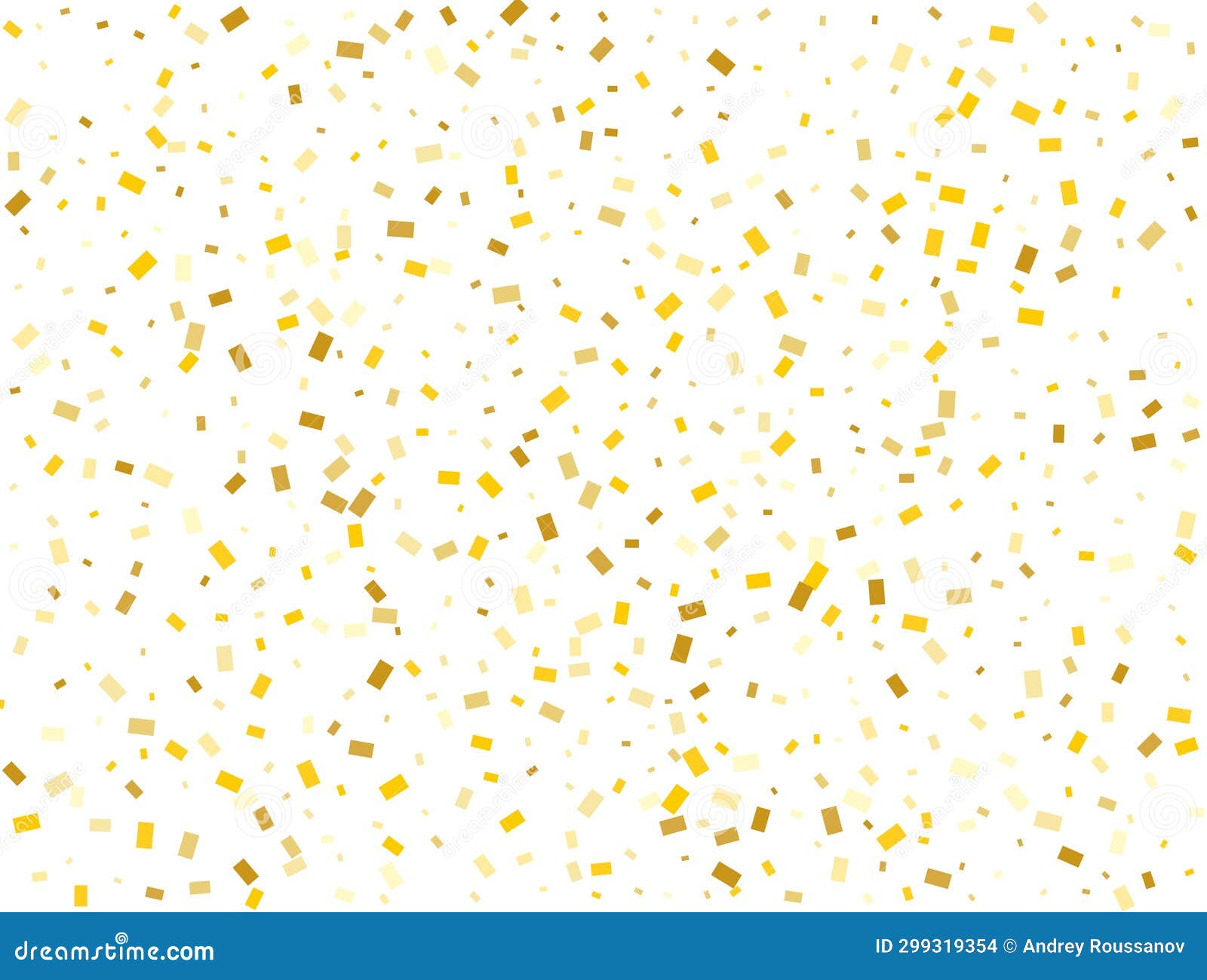 Gender Neutral Golden Rectangles Confetti Background. Vector ...