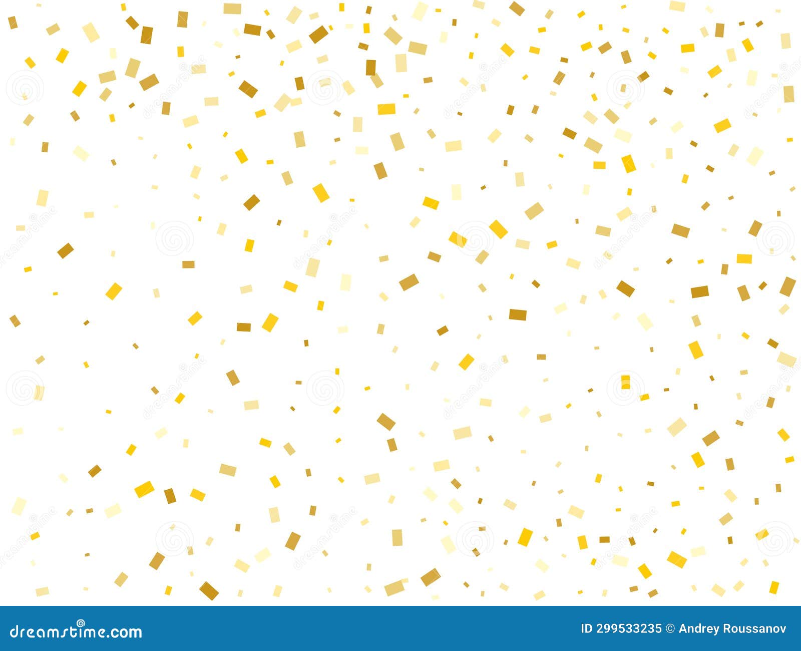 Gender Neutral Golden Rectangles Confetti Background. Vector ...
