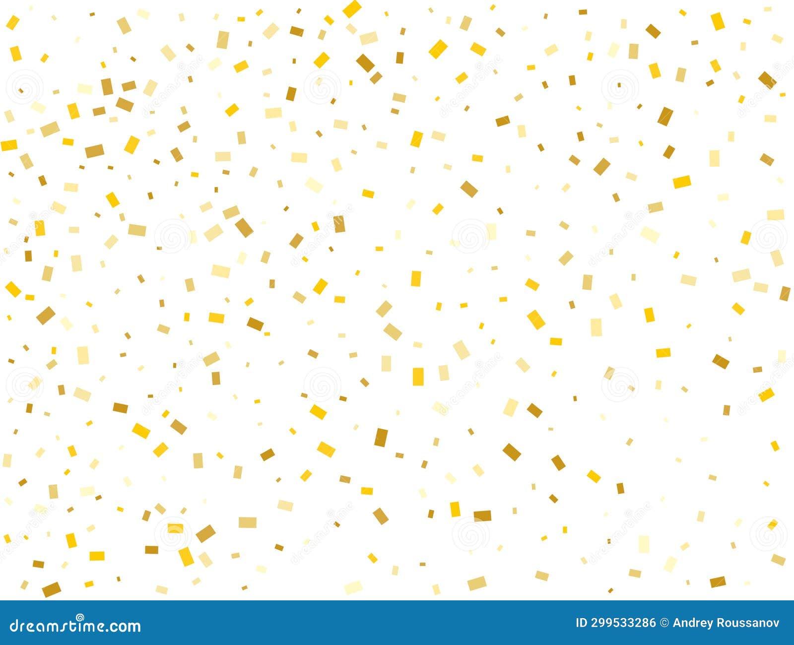 Gender Neutral Golden Rectangles Confetti Background. Vector ...