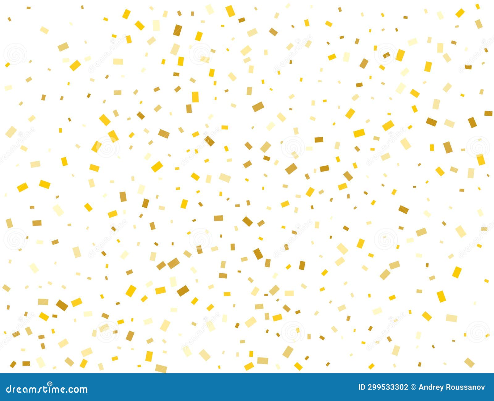 Gender Neutral Golden Rectangles Confetti Background. Vector ...