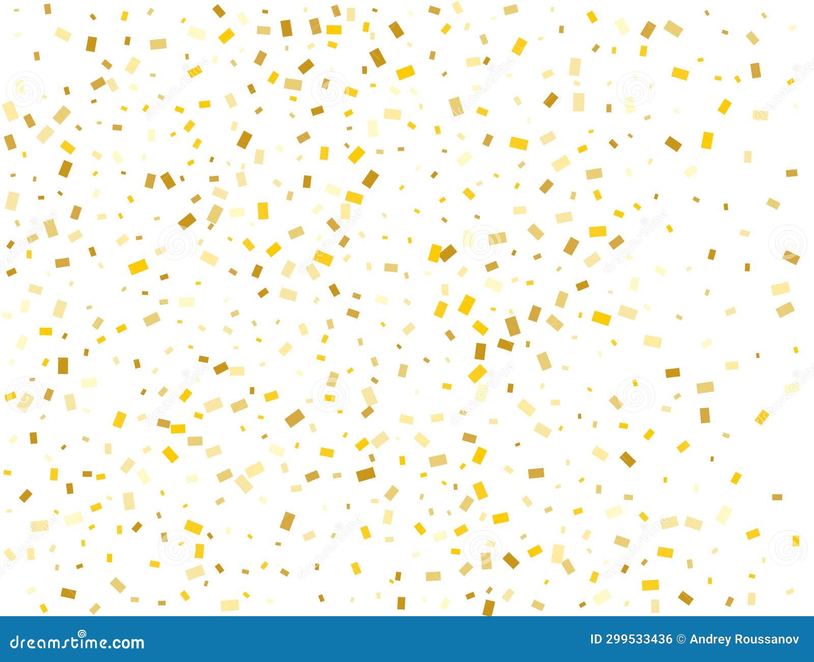 Gender Neutral Golden Rectangles Confetti Background. Vector ...