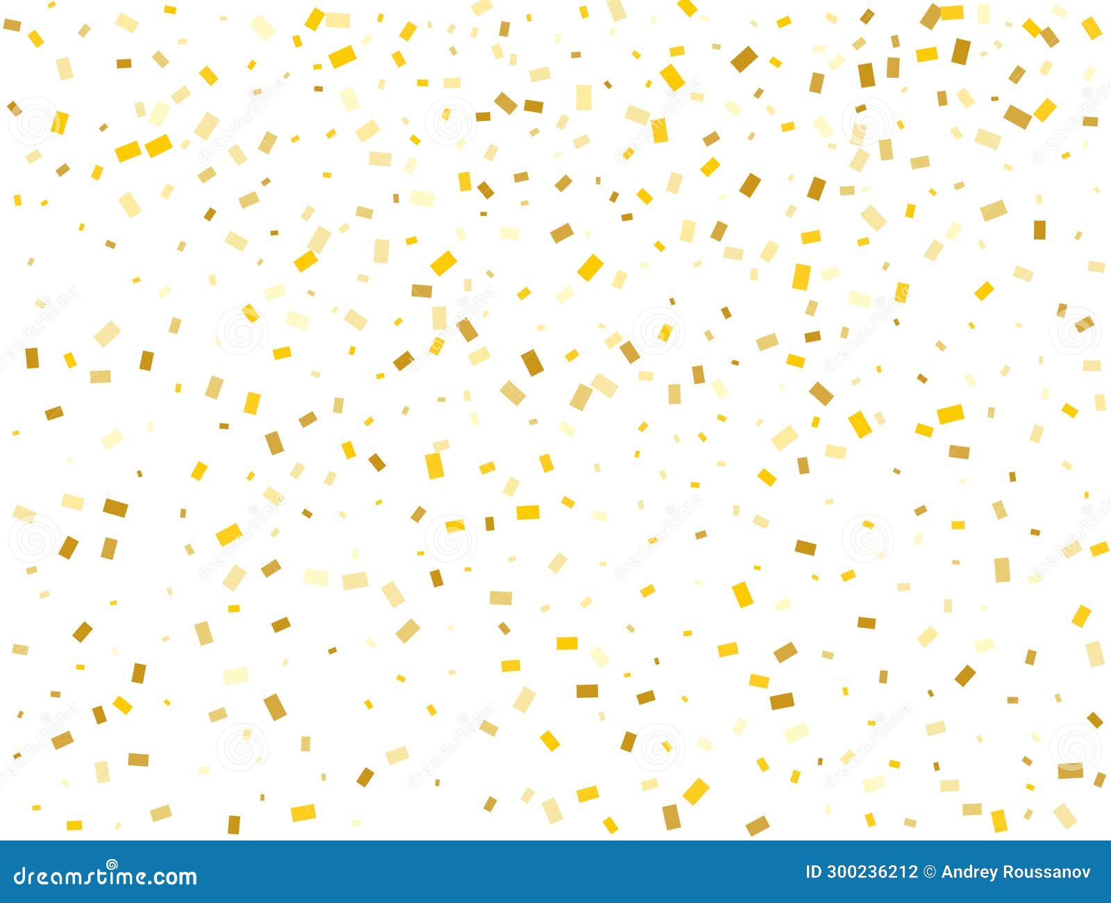 Gender Neutral Golden Rectangles Confetti Background. Vector ...