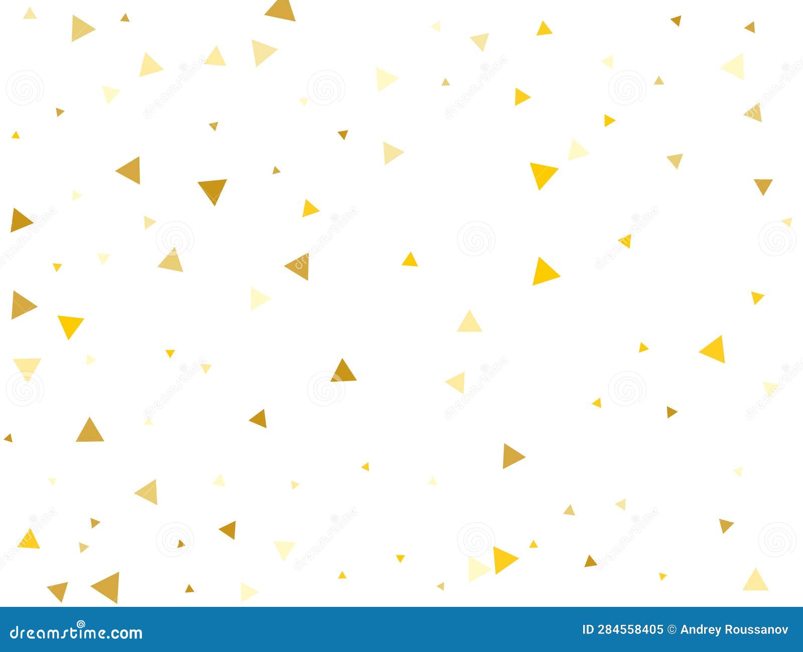 Gender Neutral Golden Triangular Confetti Background. Vector ...