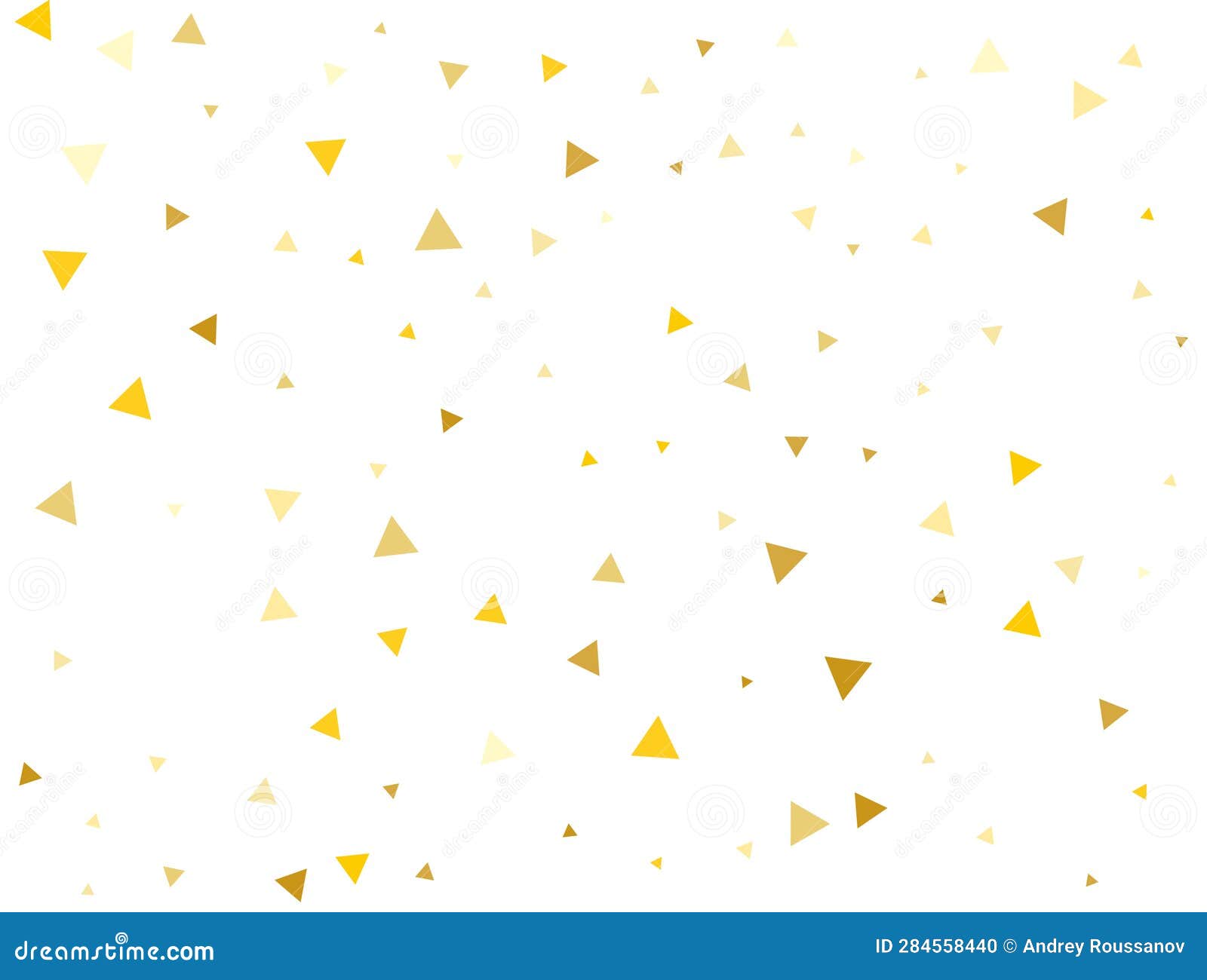 Gender Neutral Golden Triangular Confetti Background. Vector ...