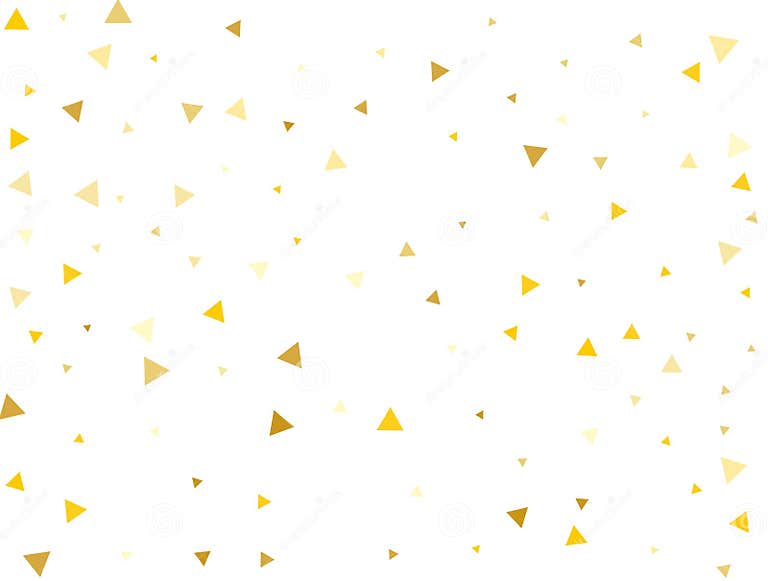 Gender Neutral Golden Triangular Confetti Background. Vector ...