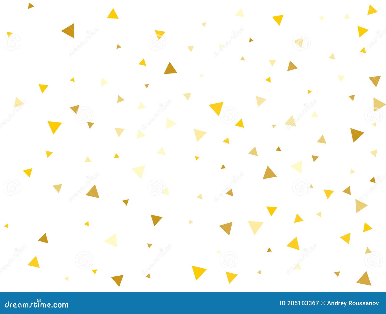 Gender Neutral Golden Triangular Confetti Background. Vector ...
