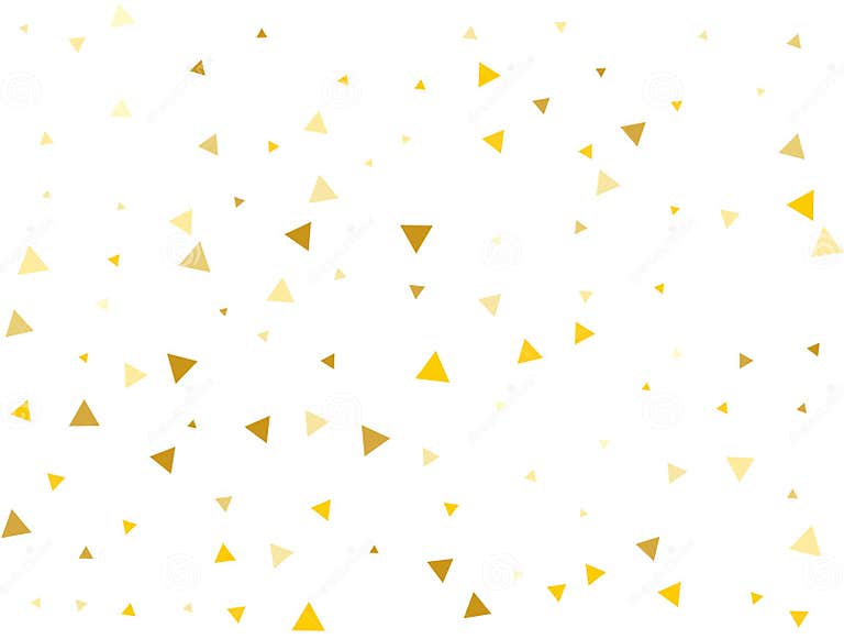 Gender Neutral Golden Triangular Confetti Background. Vector ...