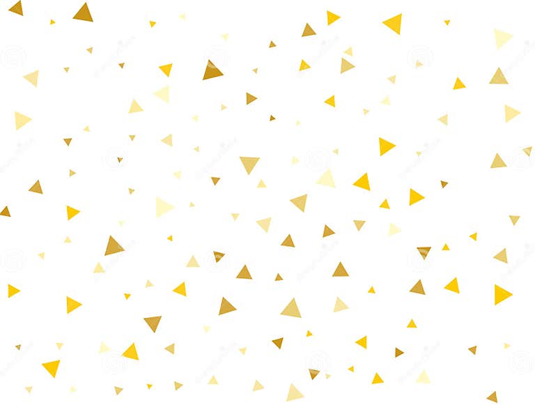 Gender Neutral Golden Triangular Confetti Background. Vector ...