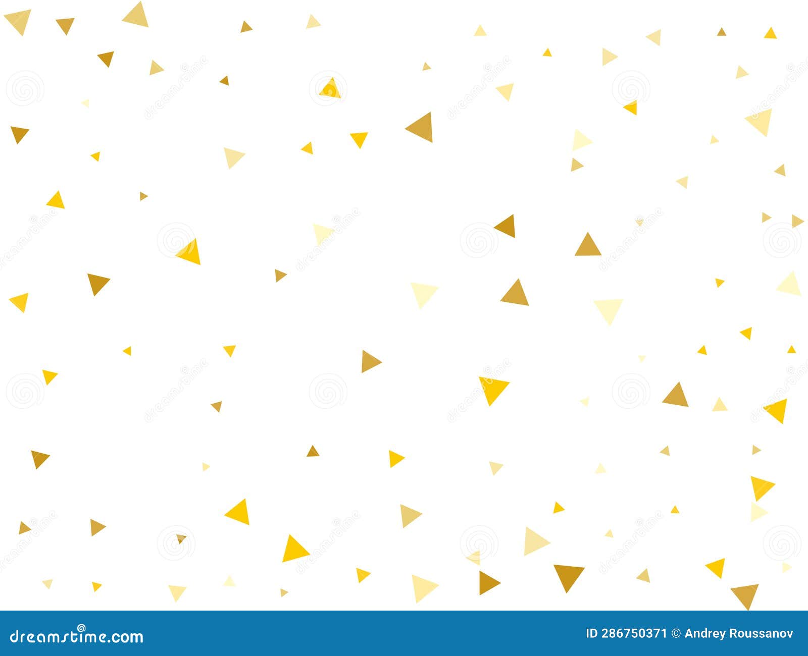 Gender Neutral Golden Triangular Confetti Background. Vector ...