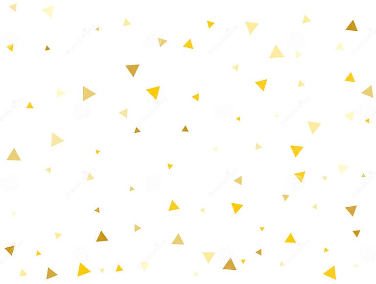 Gender Neutral Golden Triangular Confetti Background. Vector ...