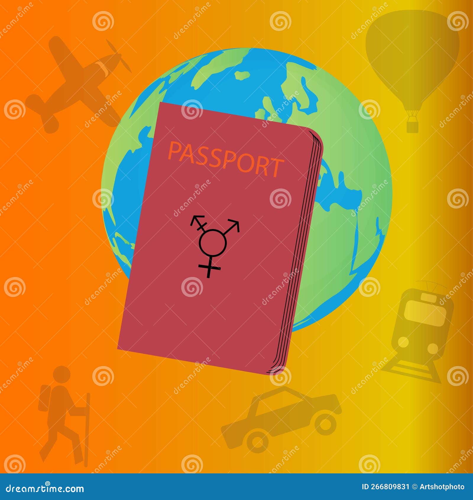 Passport with Transgender Symbol on it Stock Vector - Illustration of ...