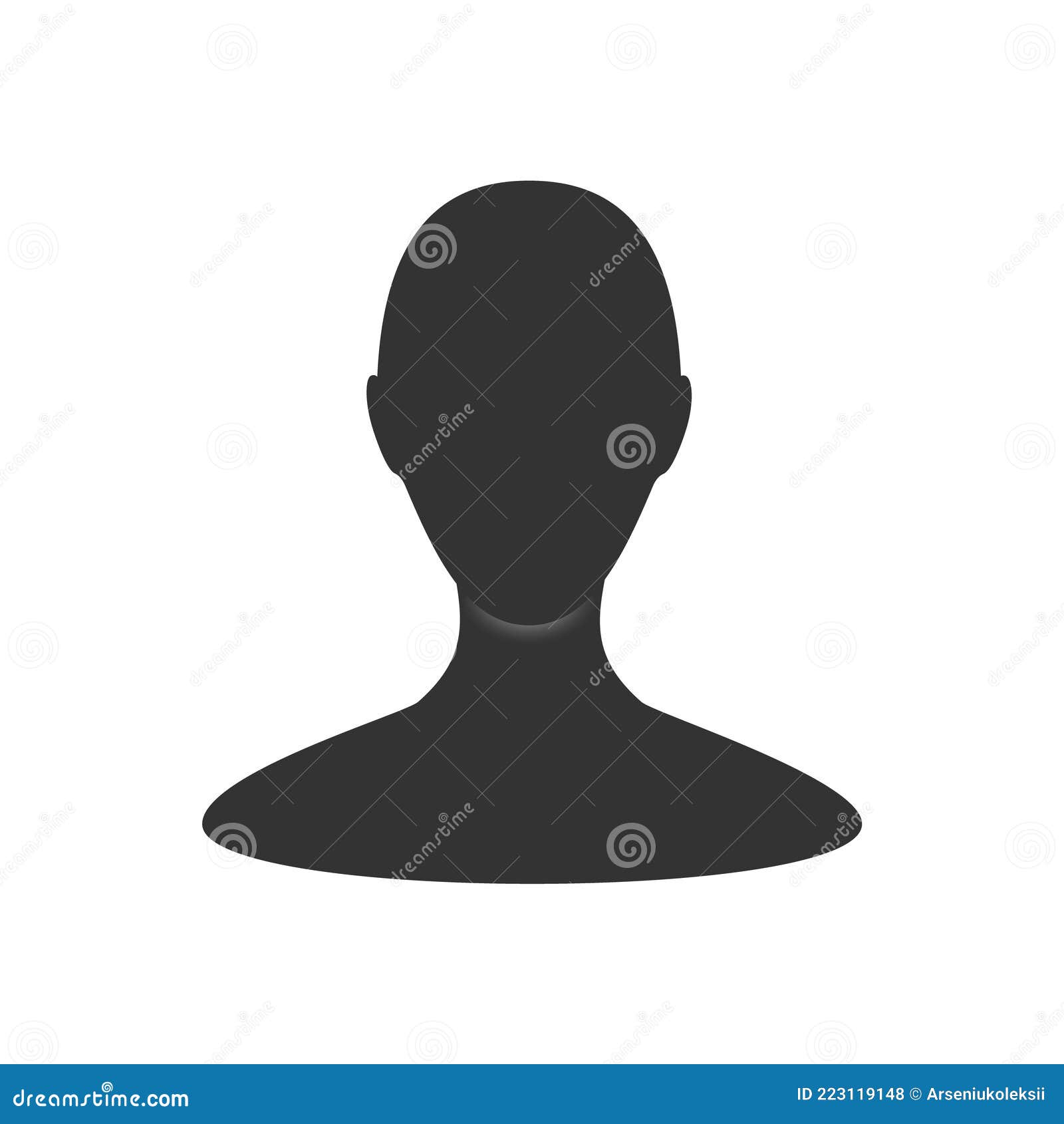 Gender Neutral Profile Avatar. Front View of an Anonymous Person Face ...