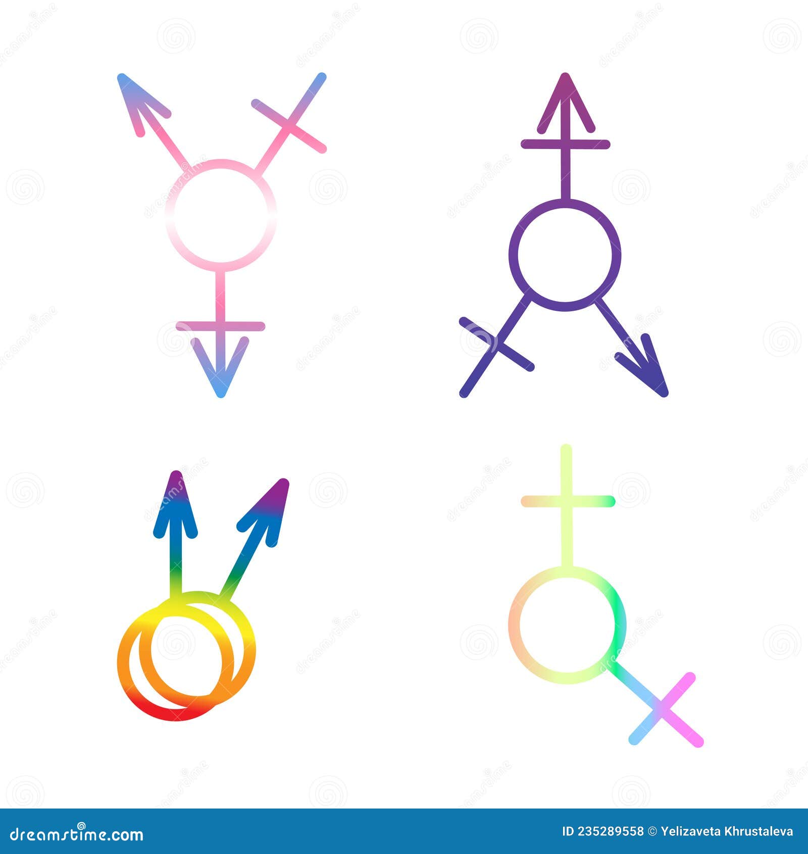 Gender And Sexual Orientation Icon Set Isolated Vector Design Stock