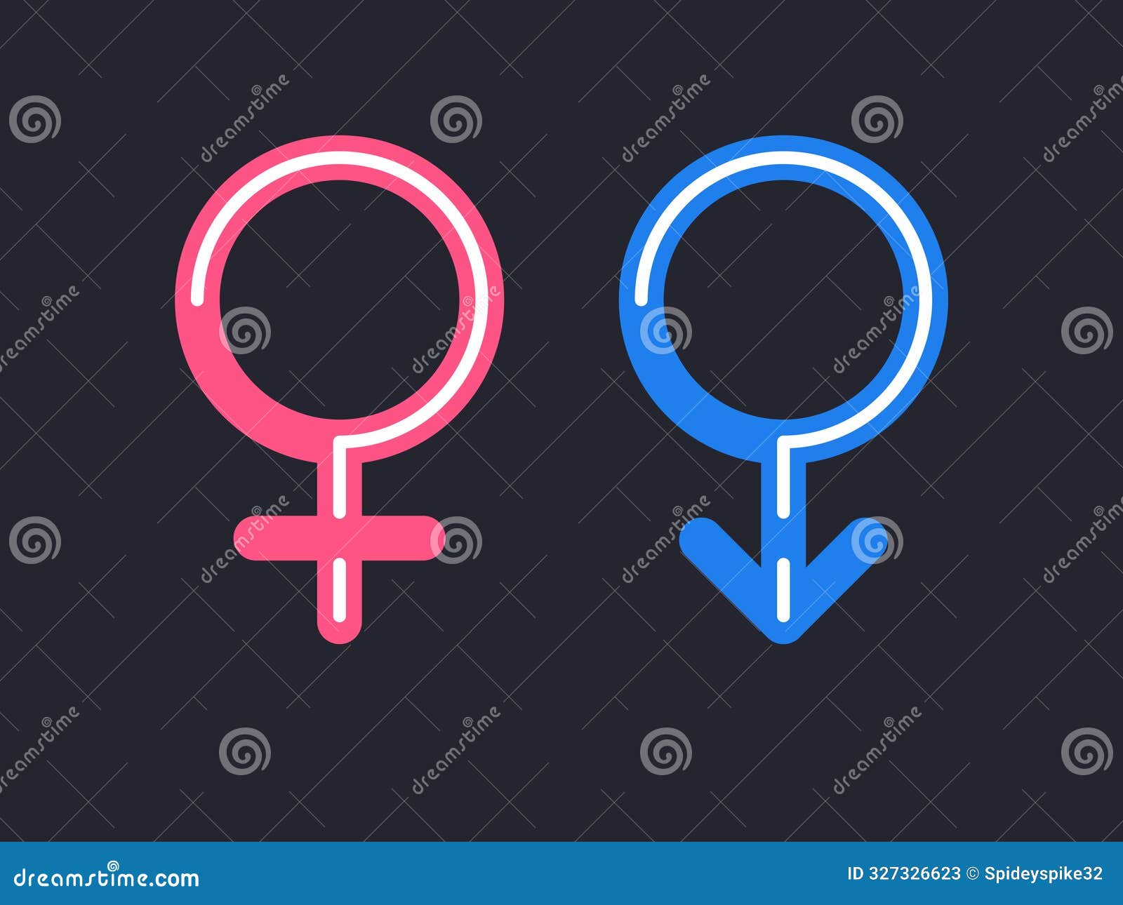 Gender Sign with Hidden Question Mark Inside. Isolated Vector ...