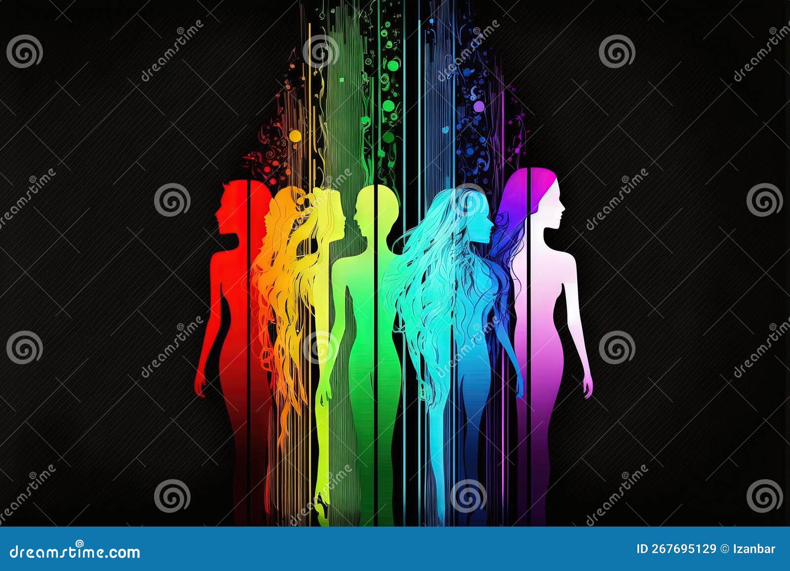 Gender Spectrum Abstract Concept of Human Diversity Using Different ...