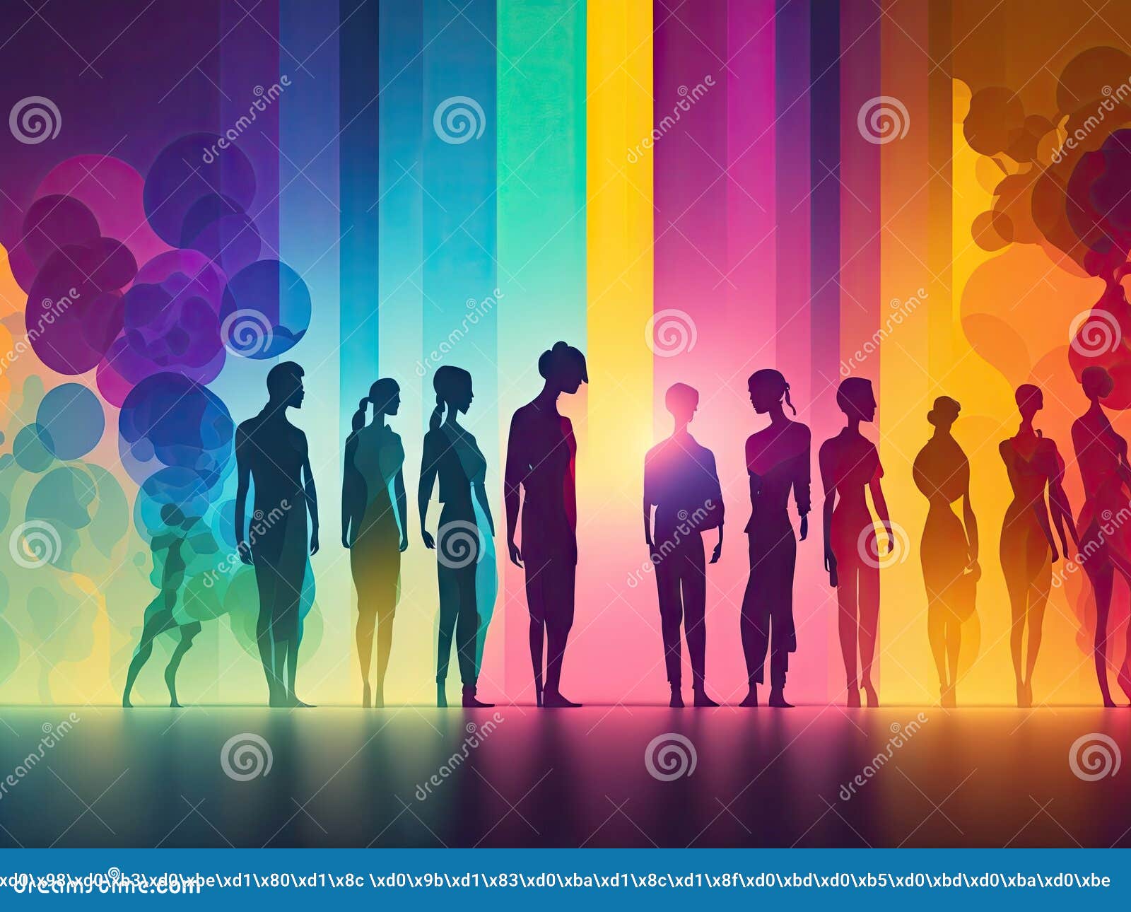 Gender Spectrum Abstract Concept of Human People. Ai Generative Stock ...