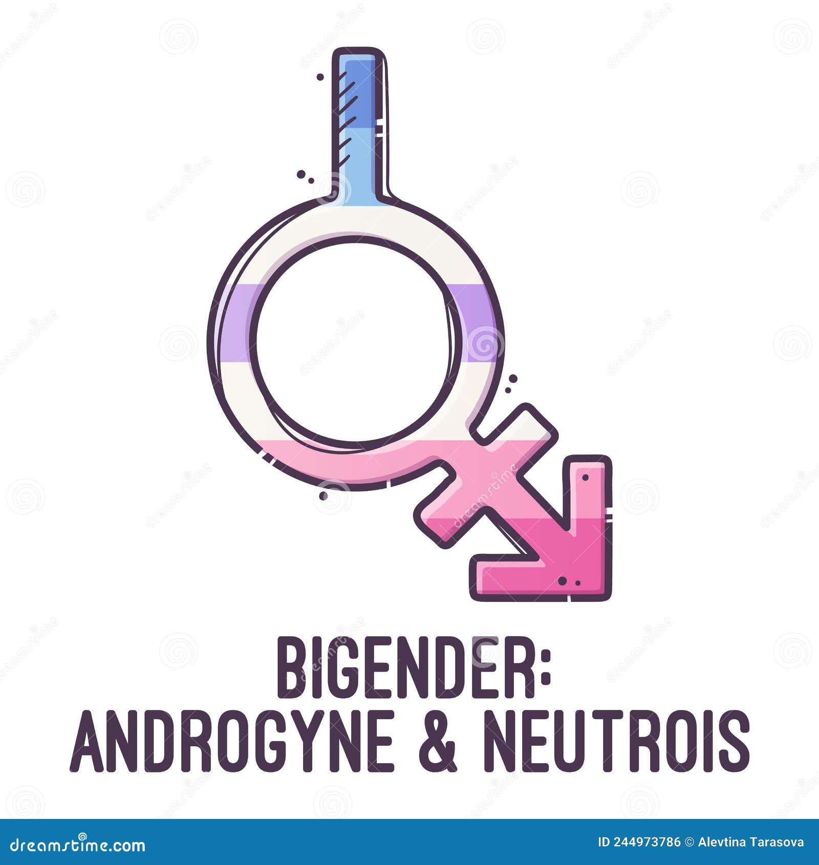 Gender Symbol Bigender Signs Of Sexual Orientation Vector Stock