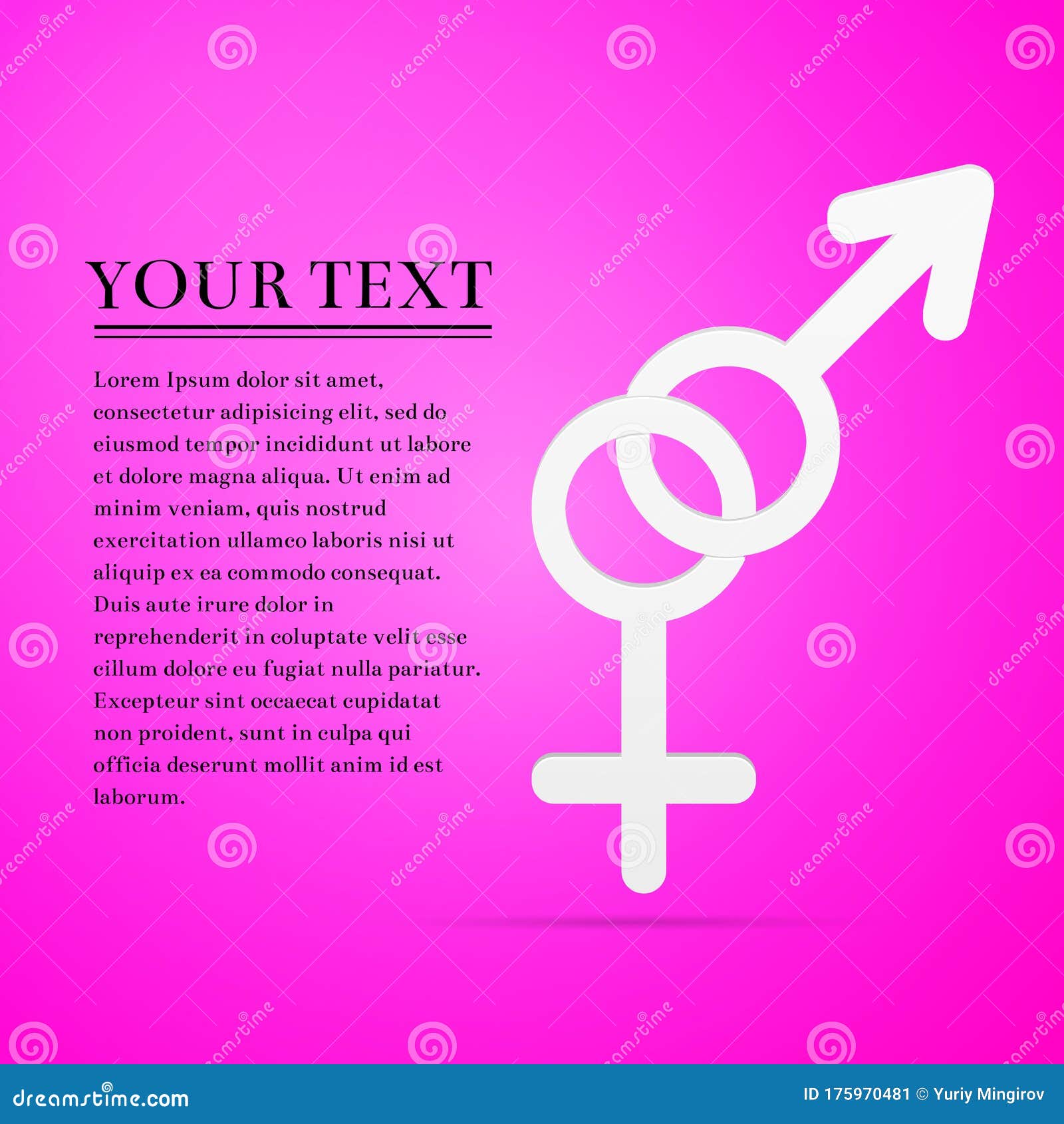 Gender Symbol Flat Icon On Pink Background Stock Vector Illustration