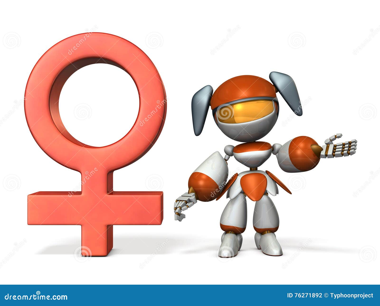 Gender symbol with Robot. stock illustration. Illustration of rendering ...