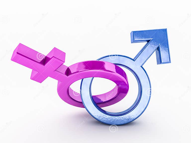 Gender Symbols Of Man And Woman 3d Stock Illustration Illustration