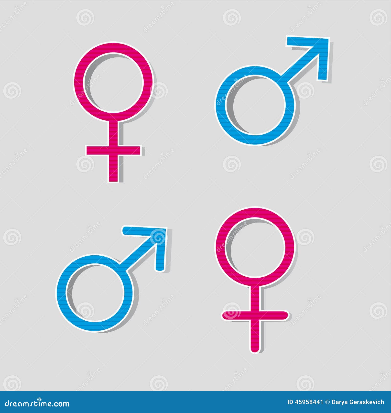 Gender symbols stock vector. Illustration of vector, signs - 45958441