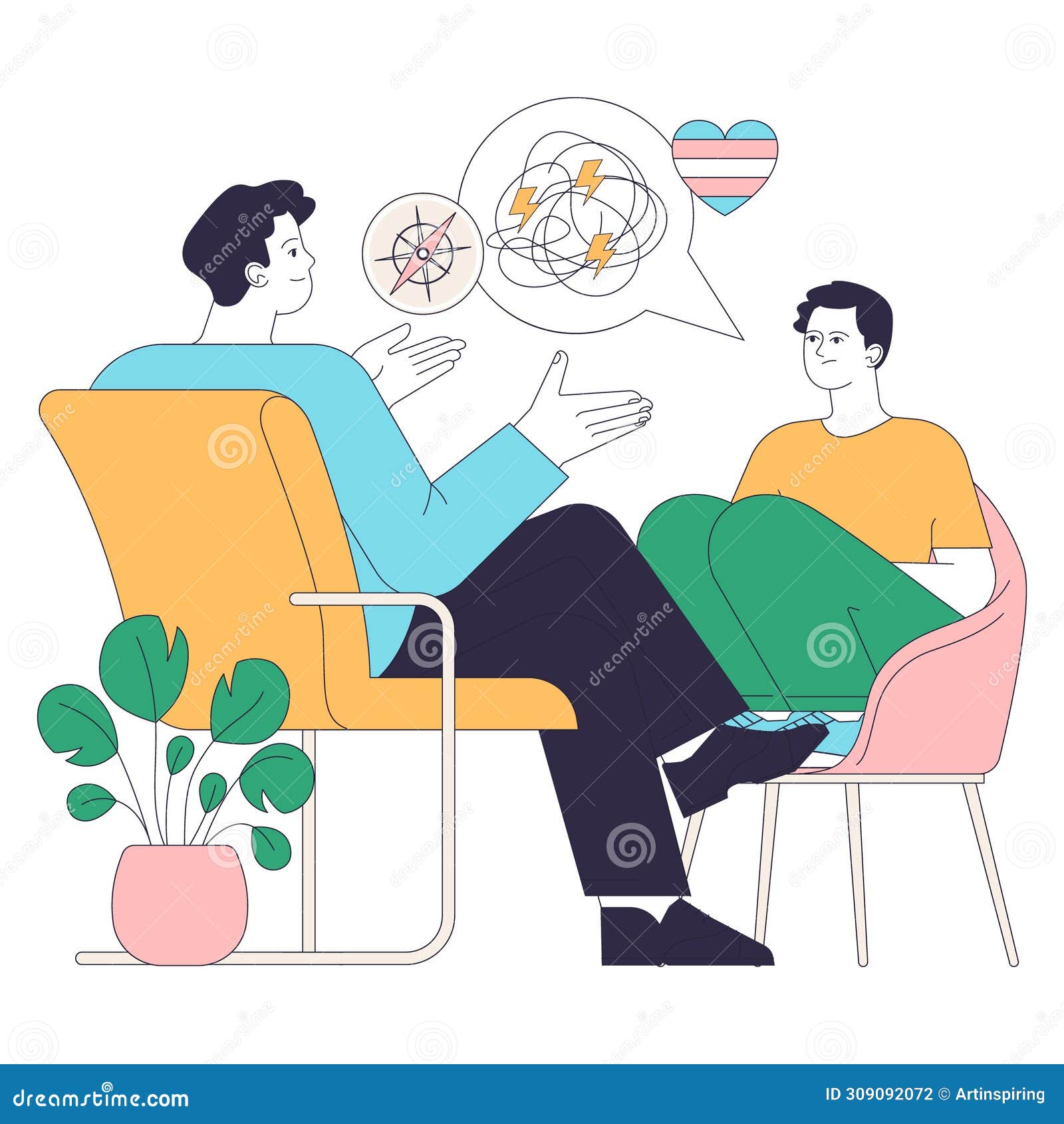 Gender Transition. Gender-affirming Therapy Experience Stock Vector ...