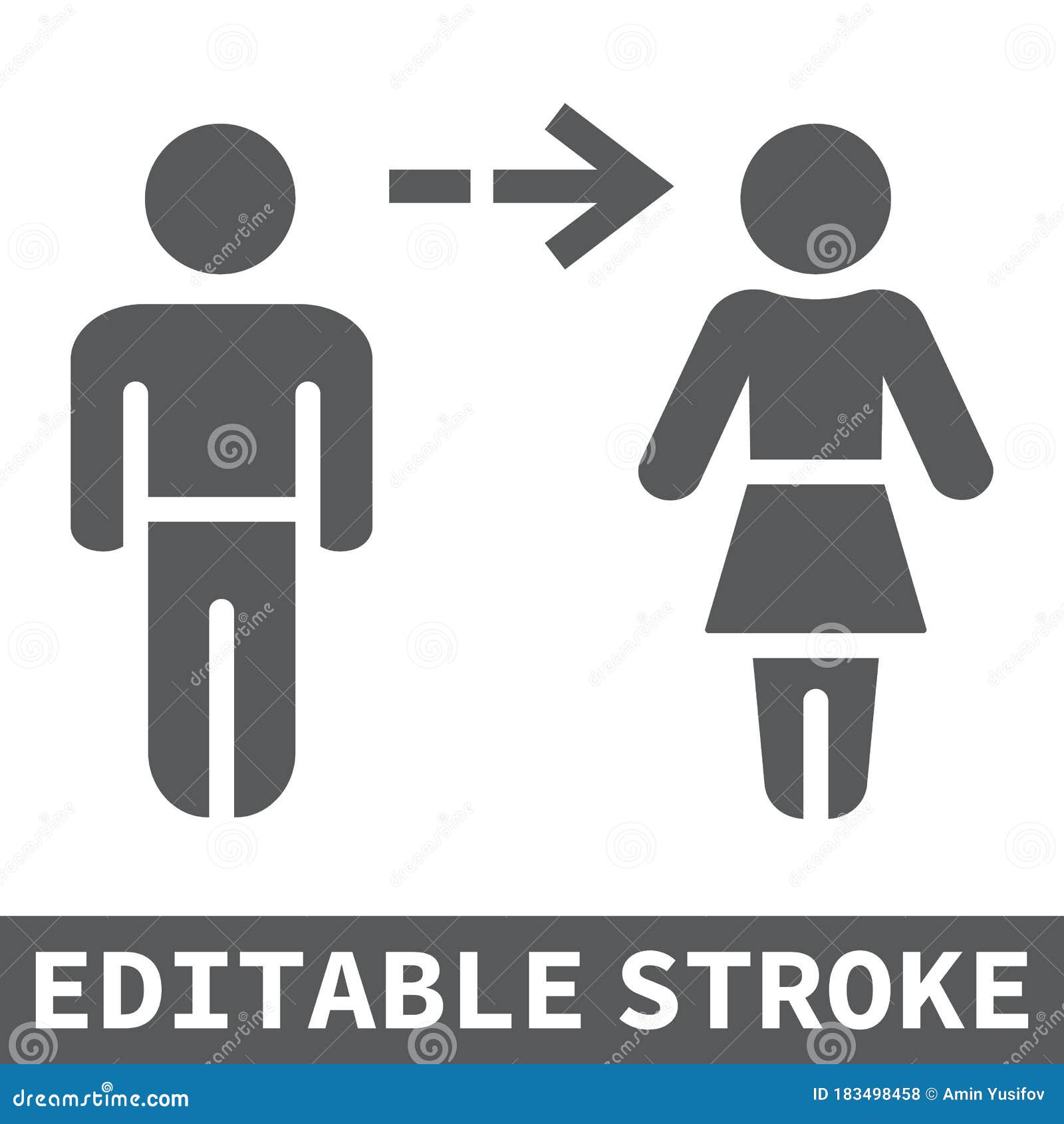 Gender Transition Glyph Icon, Lgbt and Pride, Gender Change Sign Vector ...