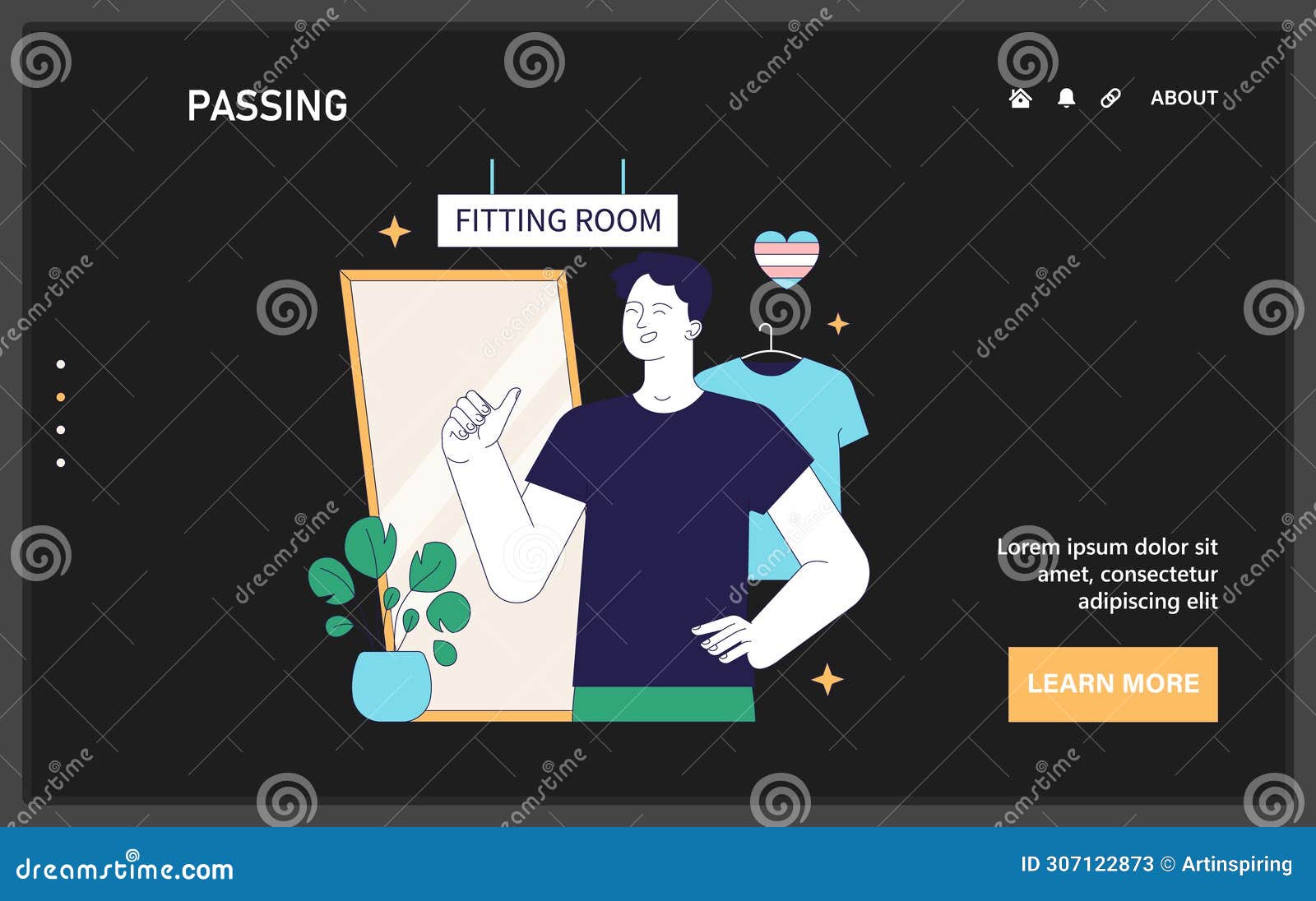 Gender Transition Gender Dysphoria Trans Woman Standing By The Mirror