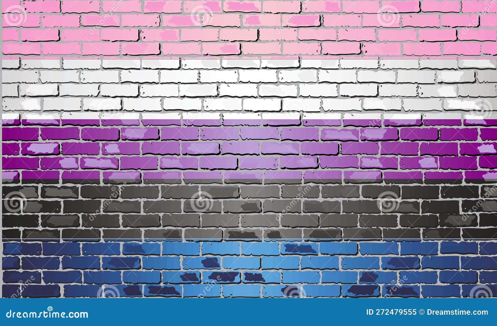 Genderfluid Pride Flag on a Brick Wall Stock Vector - Illustration of ...