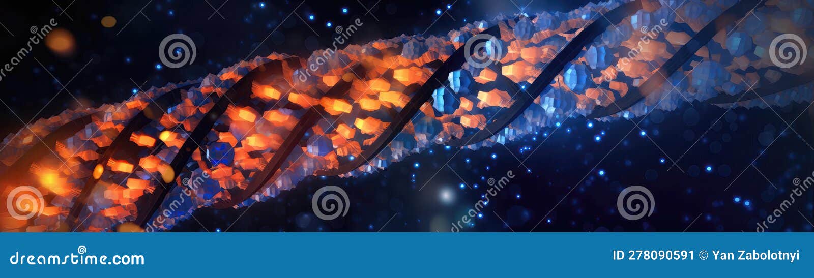 Gene with Blue Orange Style Background Panoramic Banner. Generative AI ...