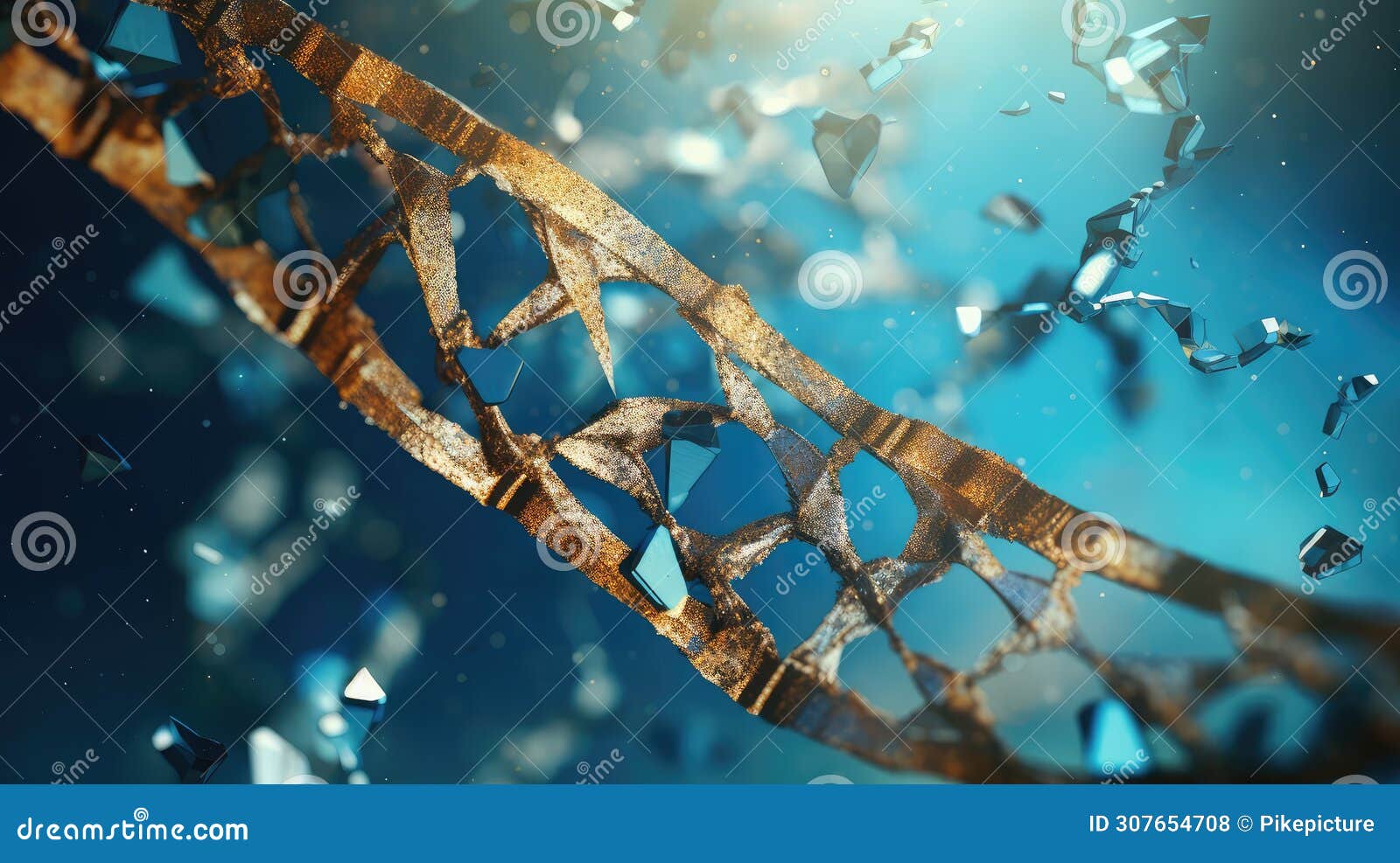 Illustration Of A DNA Strand Floating In A Celestial Sphere Royalty ...