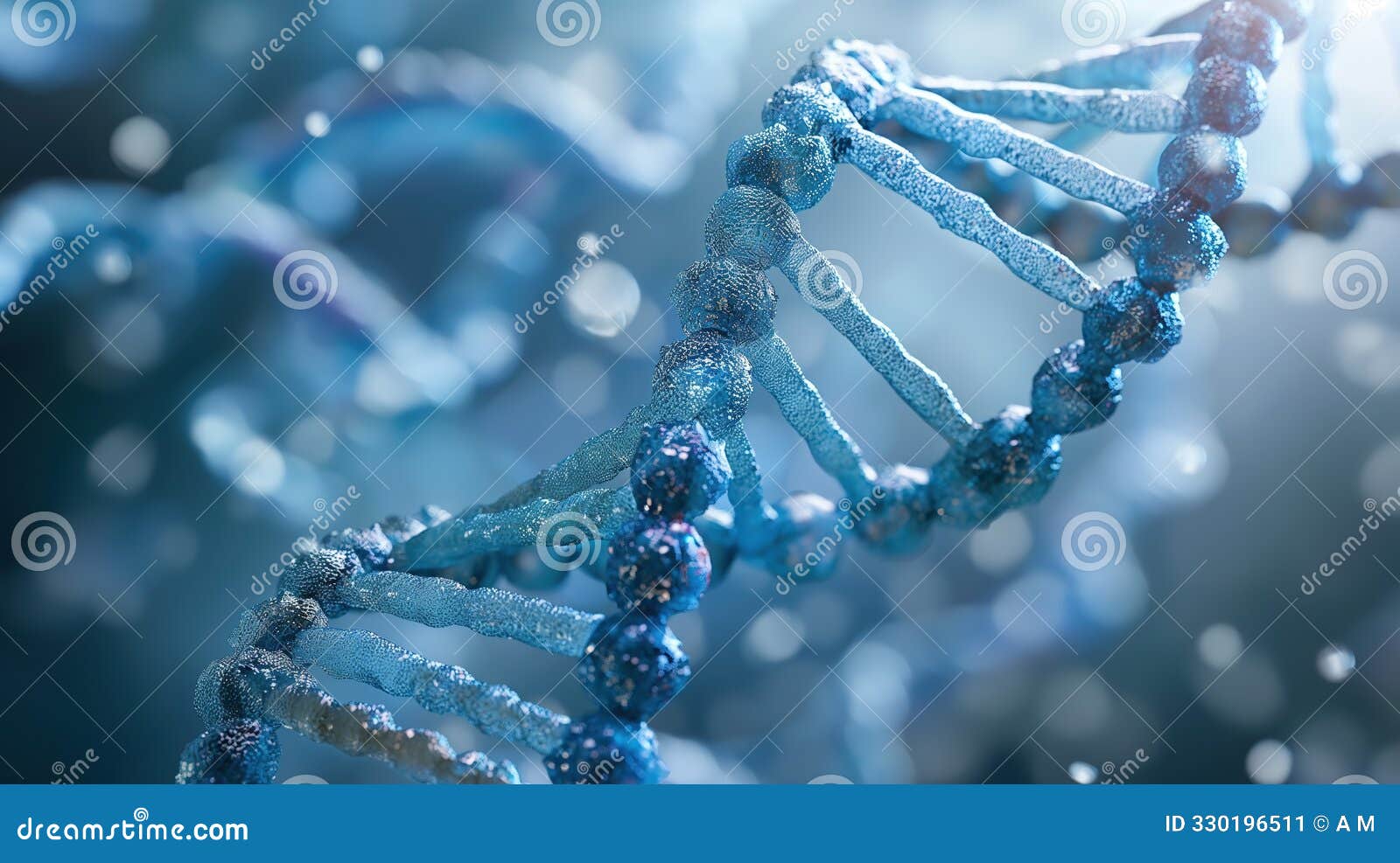 DNA Double Helix Model on a Light Blue Background Stock Illustration ...