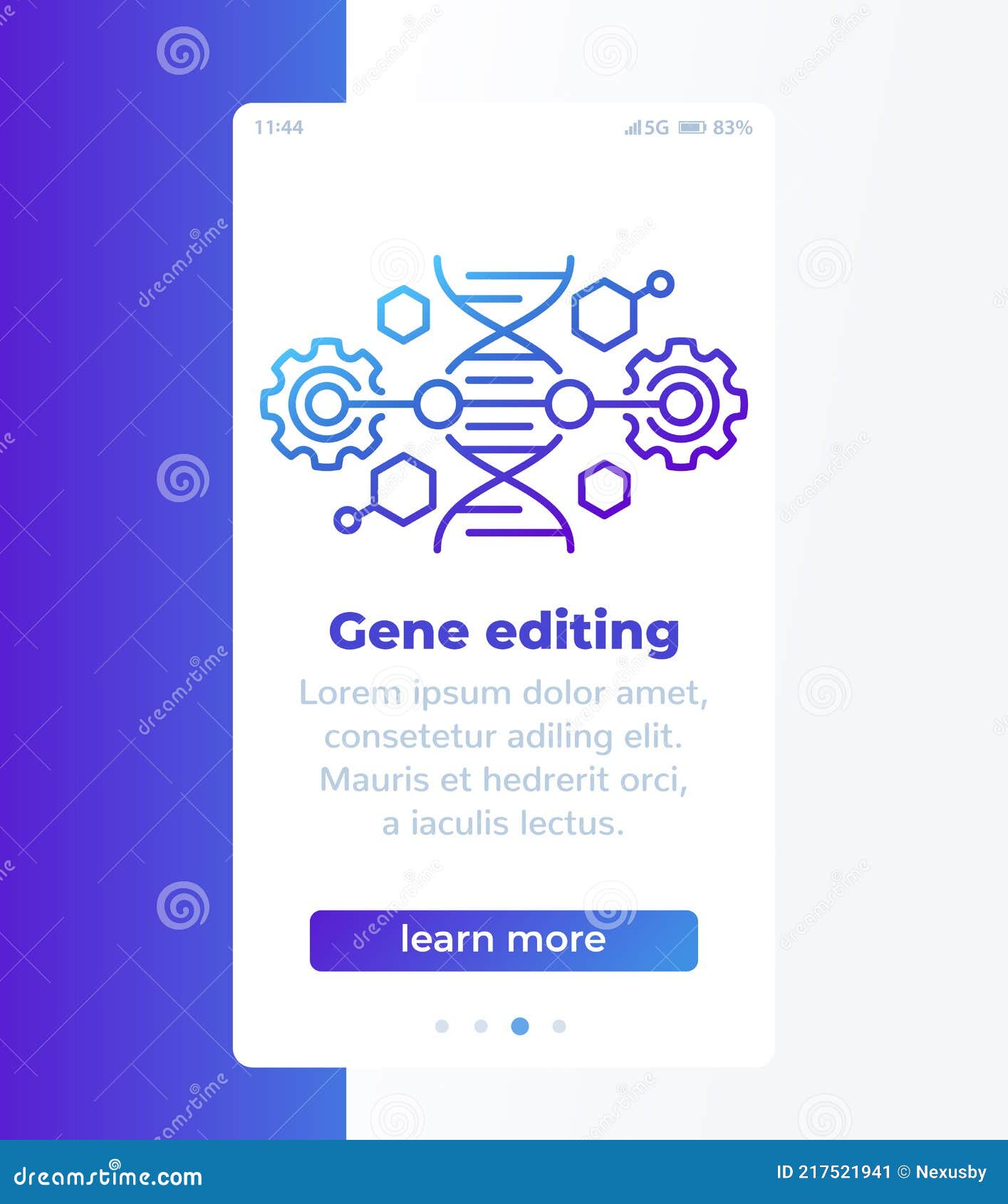 Gene Editing Mobile App Page Design Stock Vector - Illustration of line ...