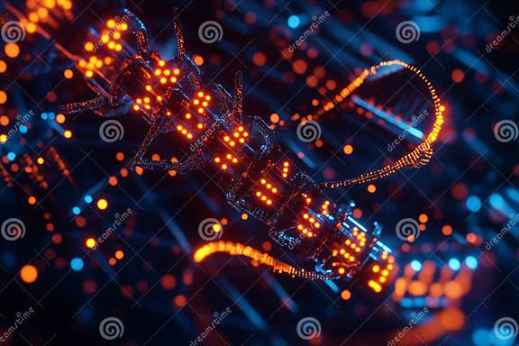 Gene Editing Process Depicted with Glowing Molecular Structures.this is ...