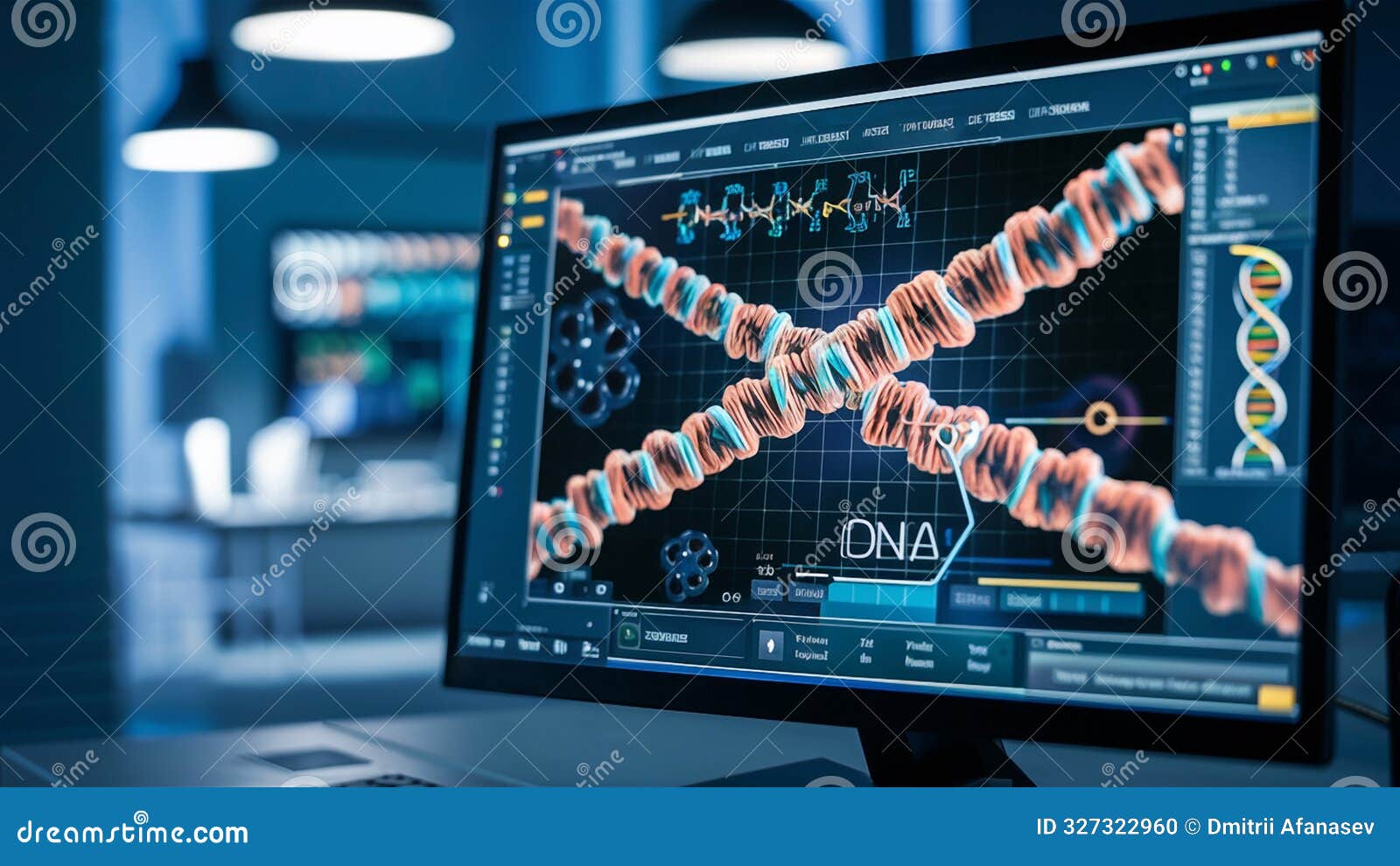 Gene Editing Simulation Software in Action Stock Illustration ...