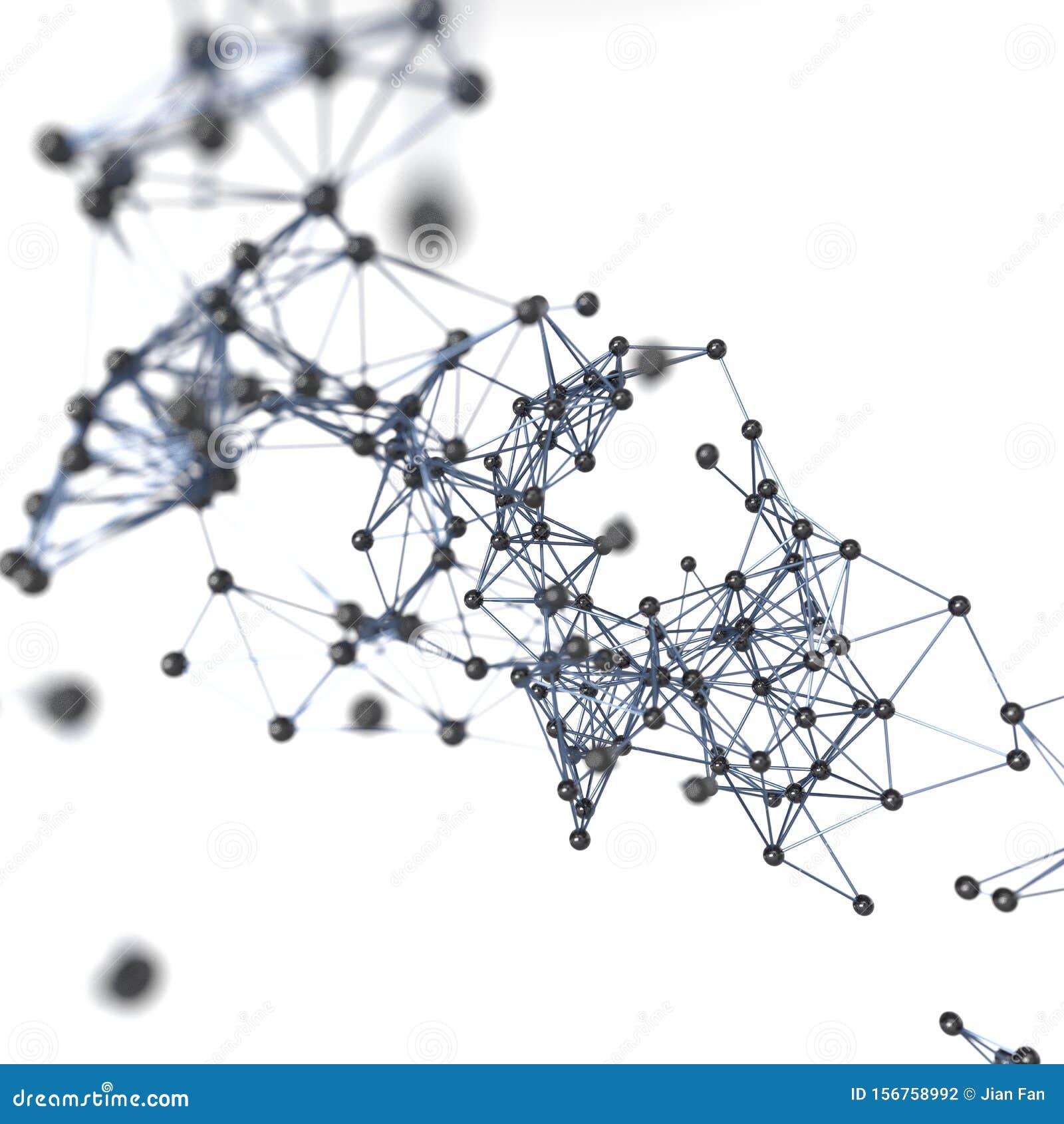 Gene Lines and Nodes, Biological Gene Structure, 3d Rendering Stock ...