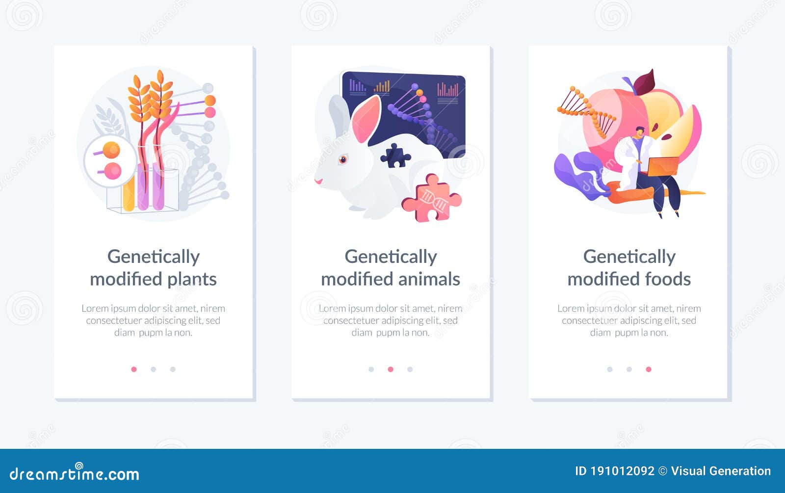 Gene Modification App Interface Template. Vector Illustration ...