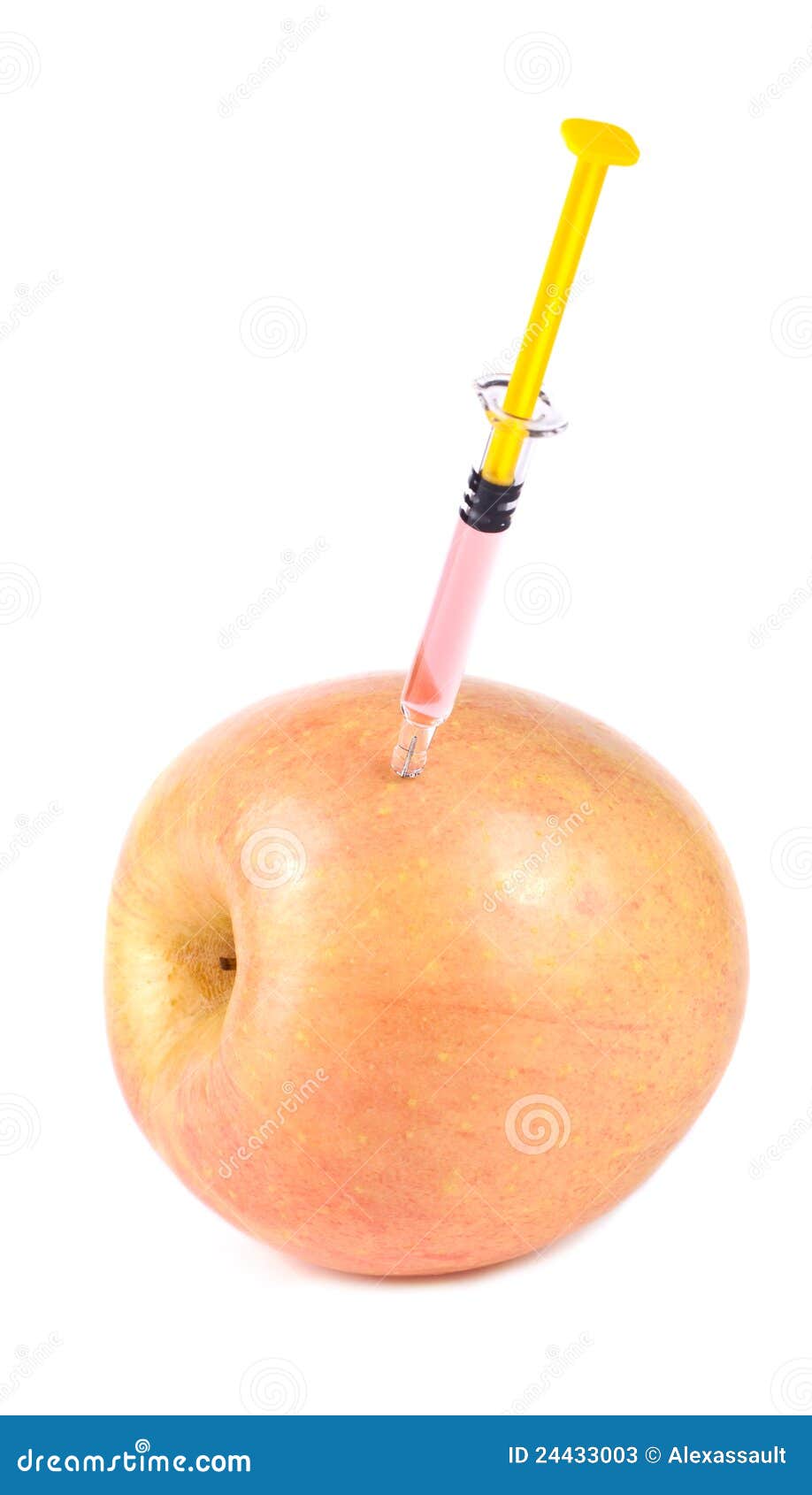 Gene modifyed apple stock image. Image of injecting, perfection - 24433003