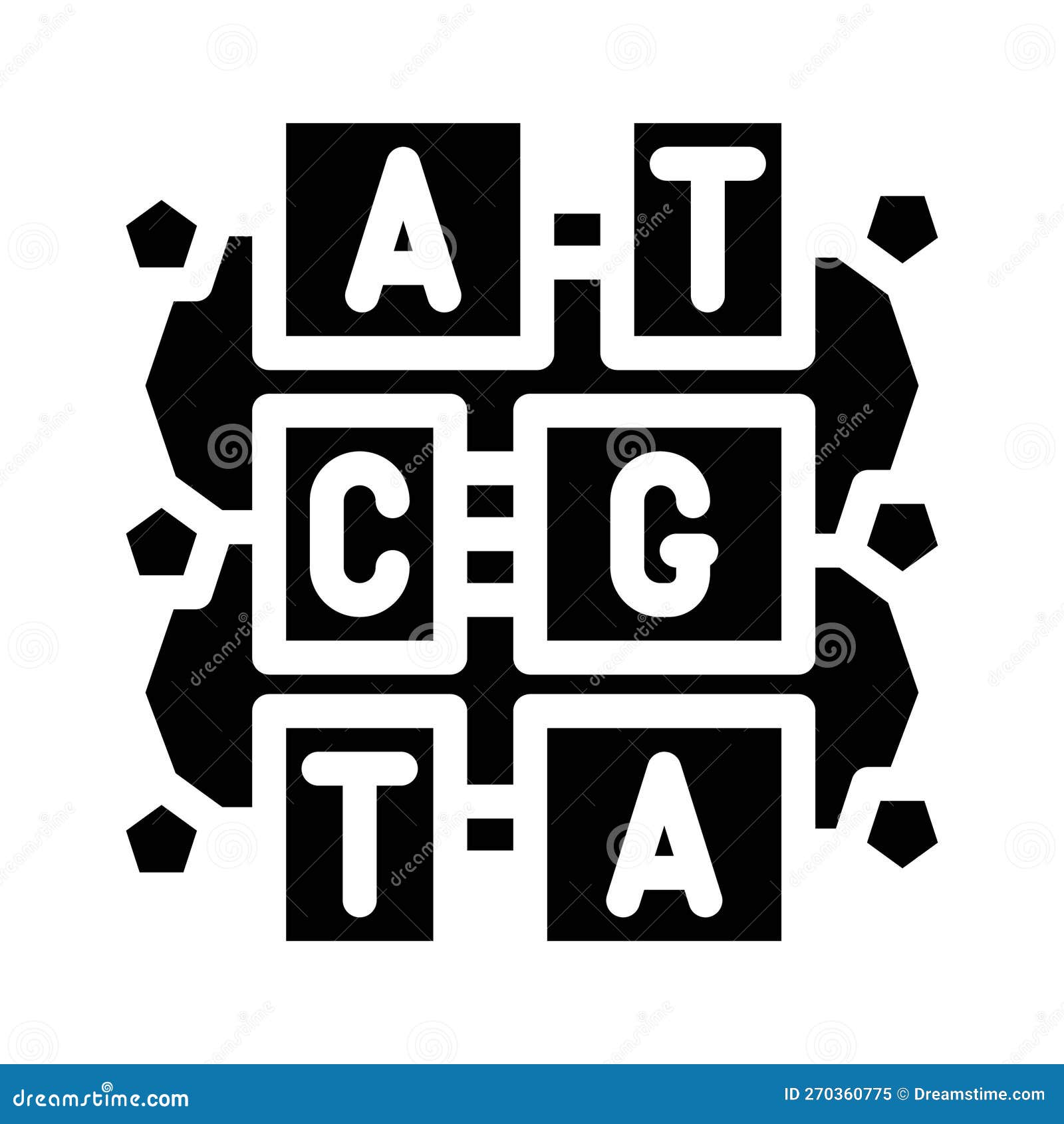 Gene Molecular Structure Glyph Icon Vector Illustration Stock ...